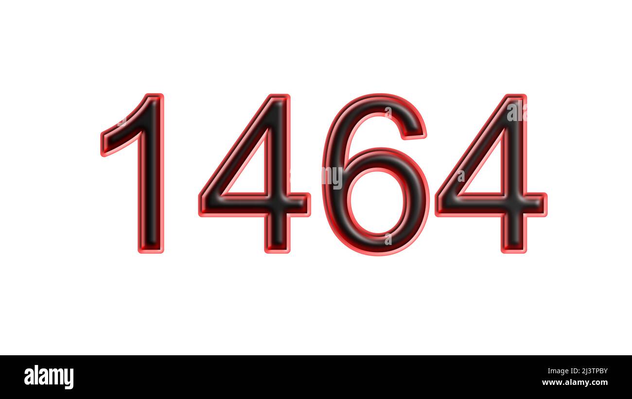 red 1464 number 3d effect white background Stock Photo - Alamy