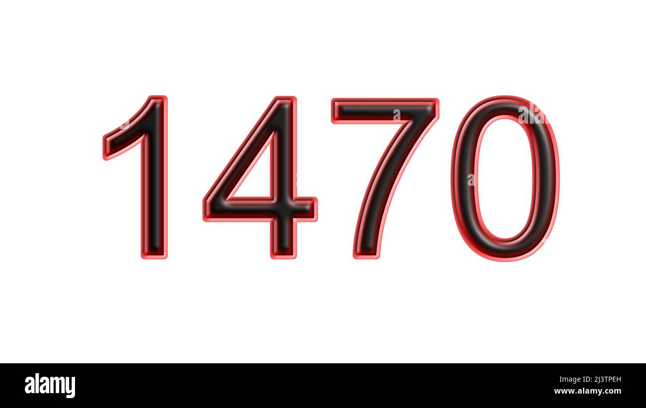 red 1470 number 3d effect white background Stock Photo - Alamy