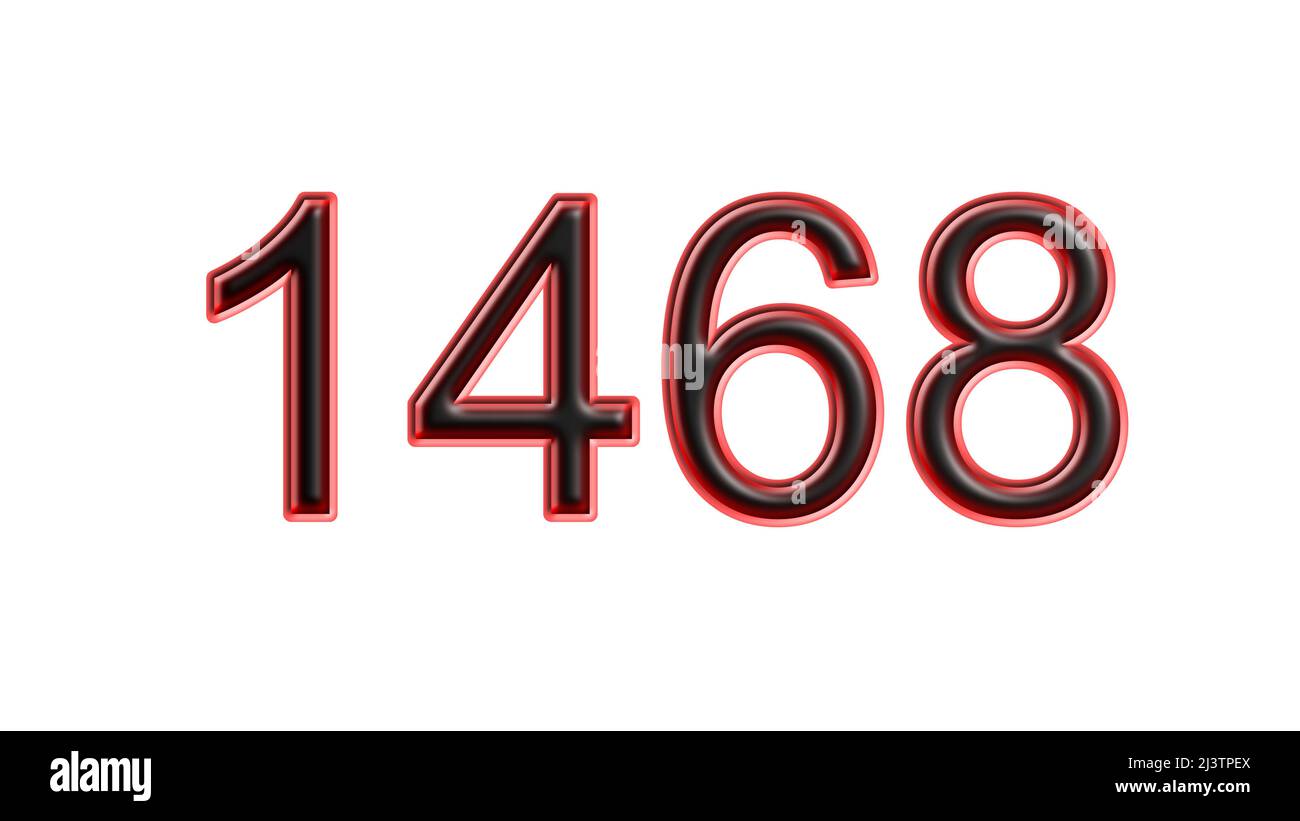 red 1468 number 3d effect white background Stock Photo - Alamy