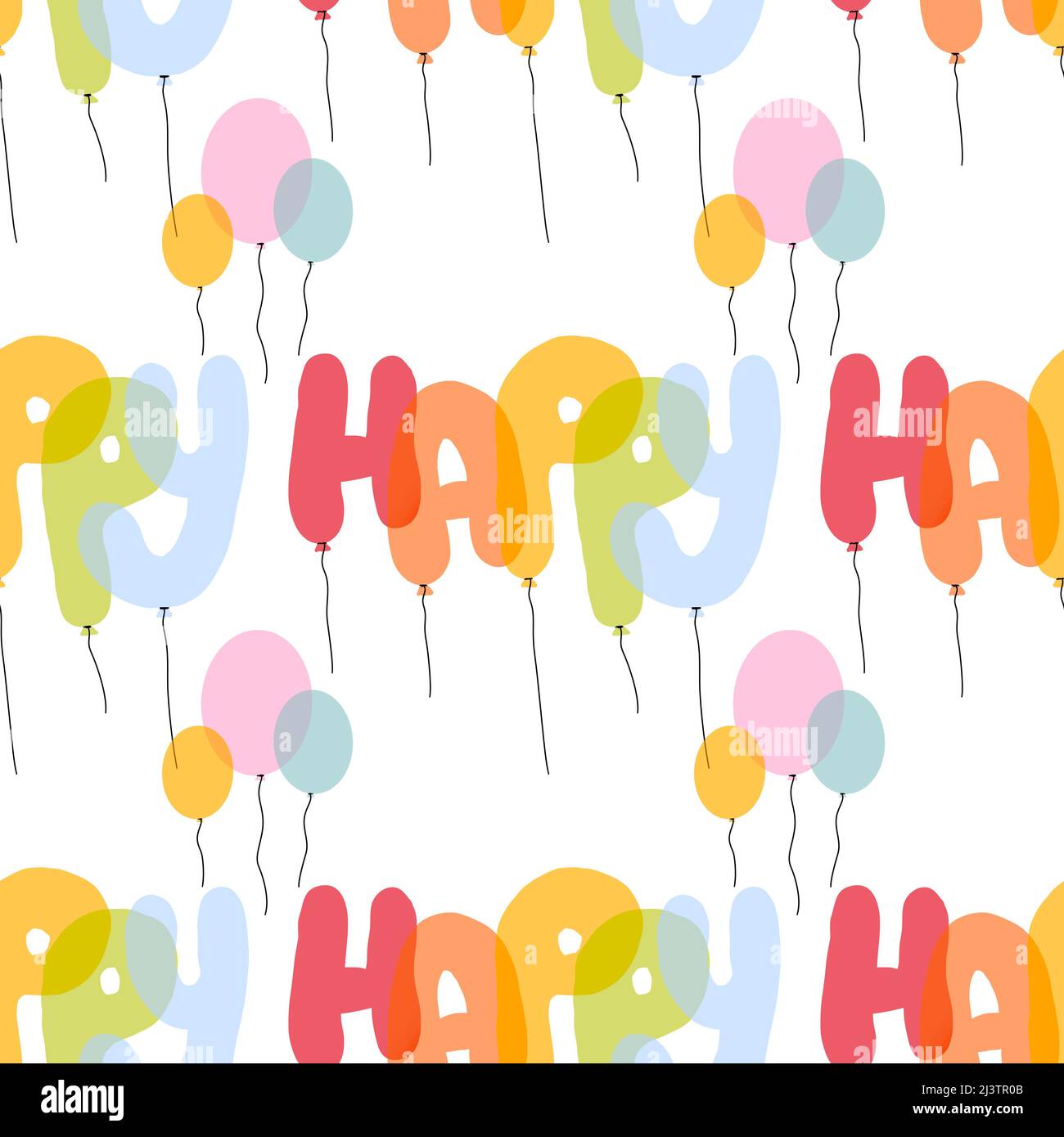 Seamless birthday pattern with balloons on white background Stock Photo - Alamy