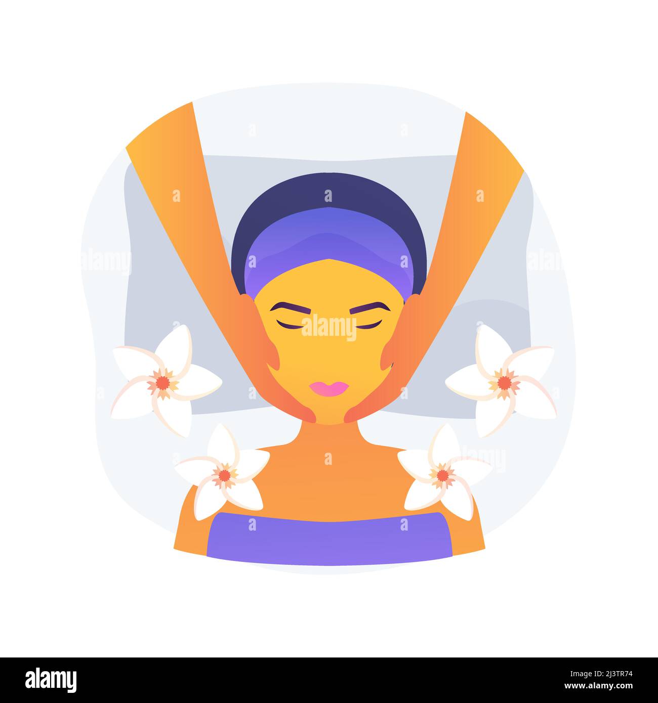 Facial massage abstract concept vector illustration. Spa treatment ...