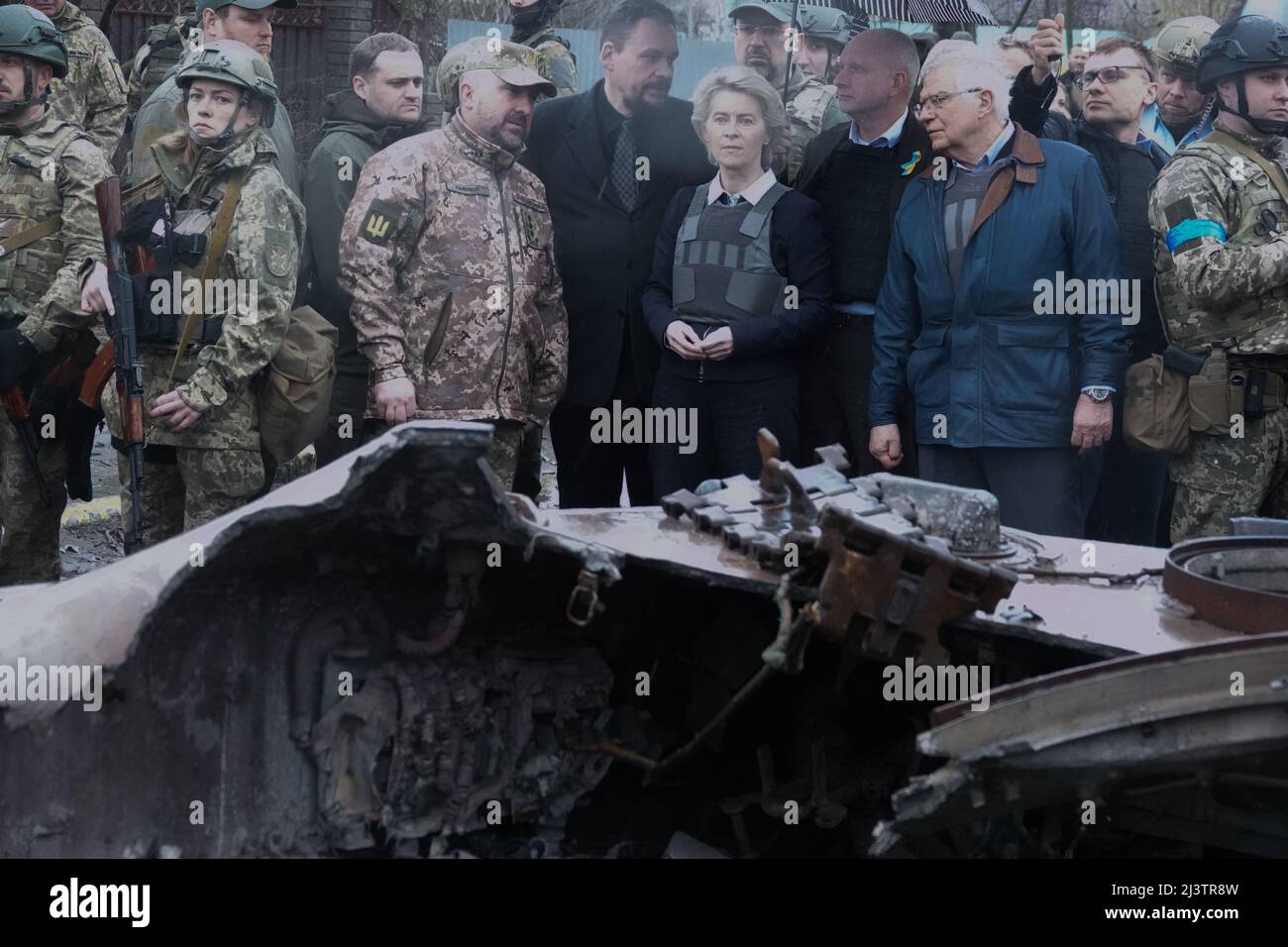 Butscha, Ukraine. 08th Apr, 2022. EU Commission President Ursula von ...