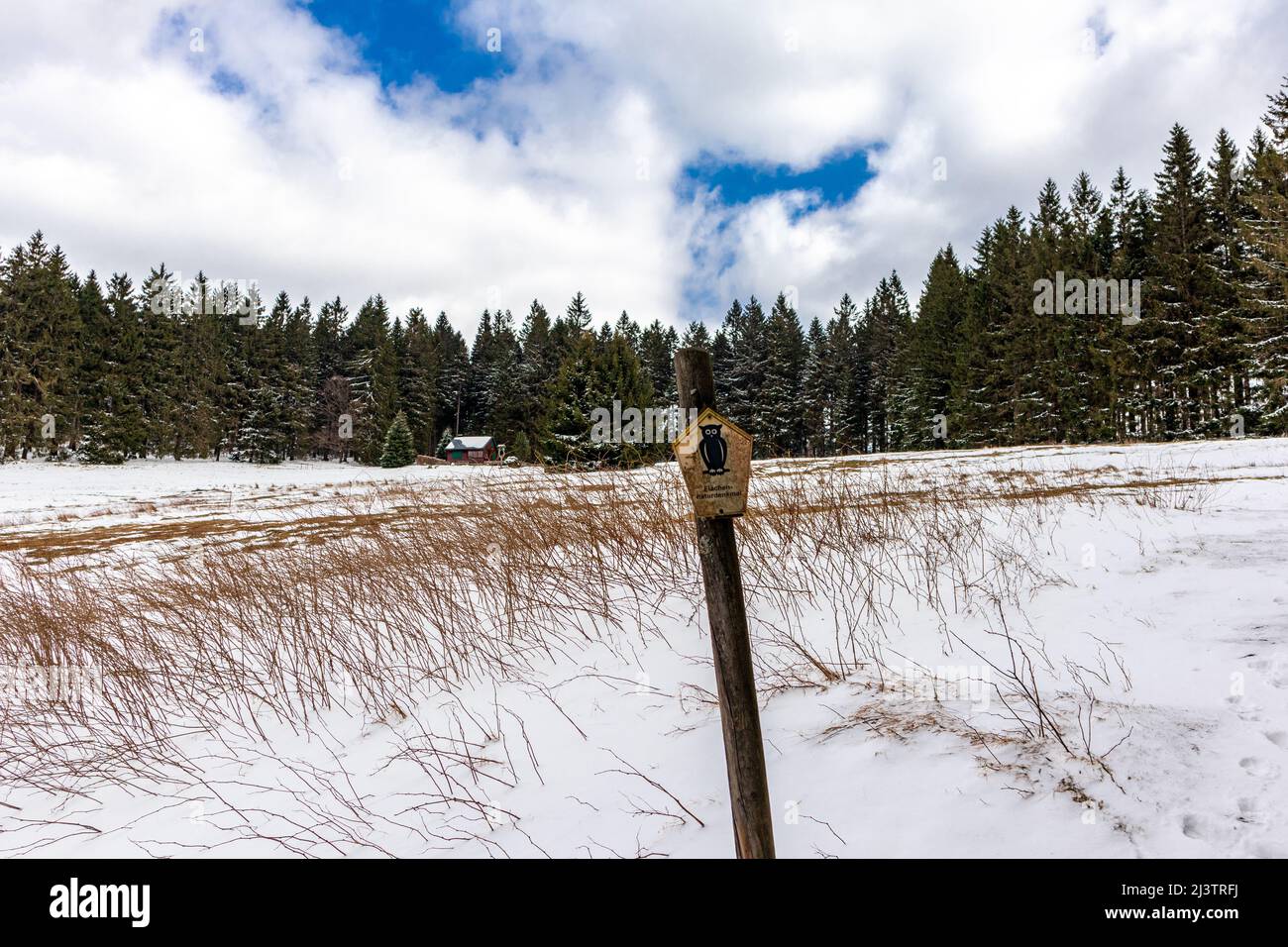 Hike to the mountain rescue hut in the Thuringian Forest near Steinbach ...