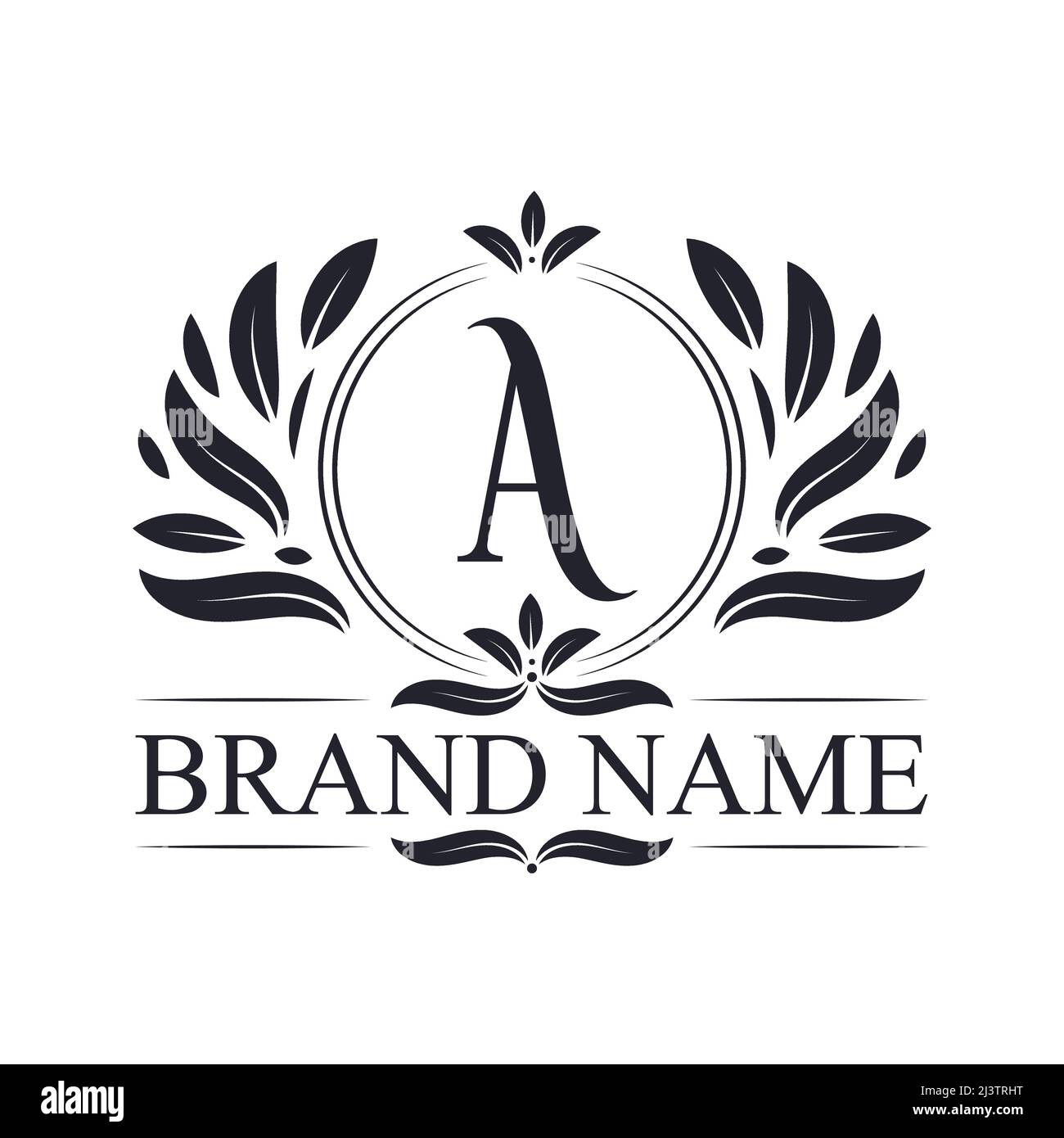 Golden ornamental alphabet A letter logo design. Luxurious golden ...