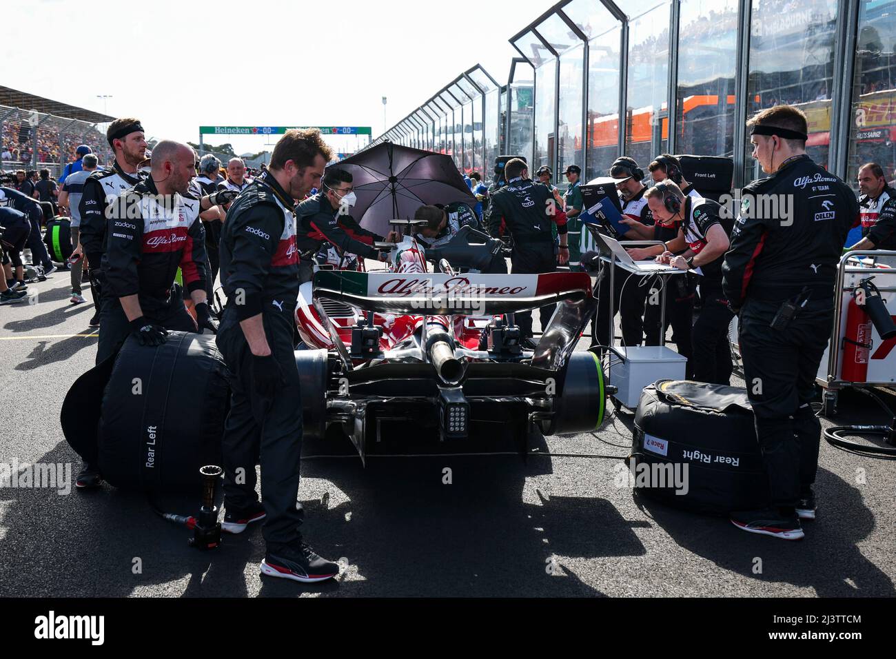 Melbourne, Australia. 10th Apr, 2022. Alfa Romeo F1 Team ORLEN, F1 ...