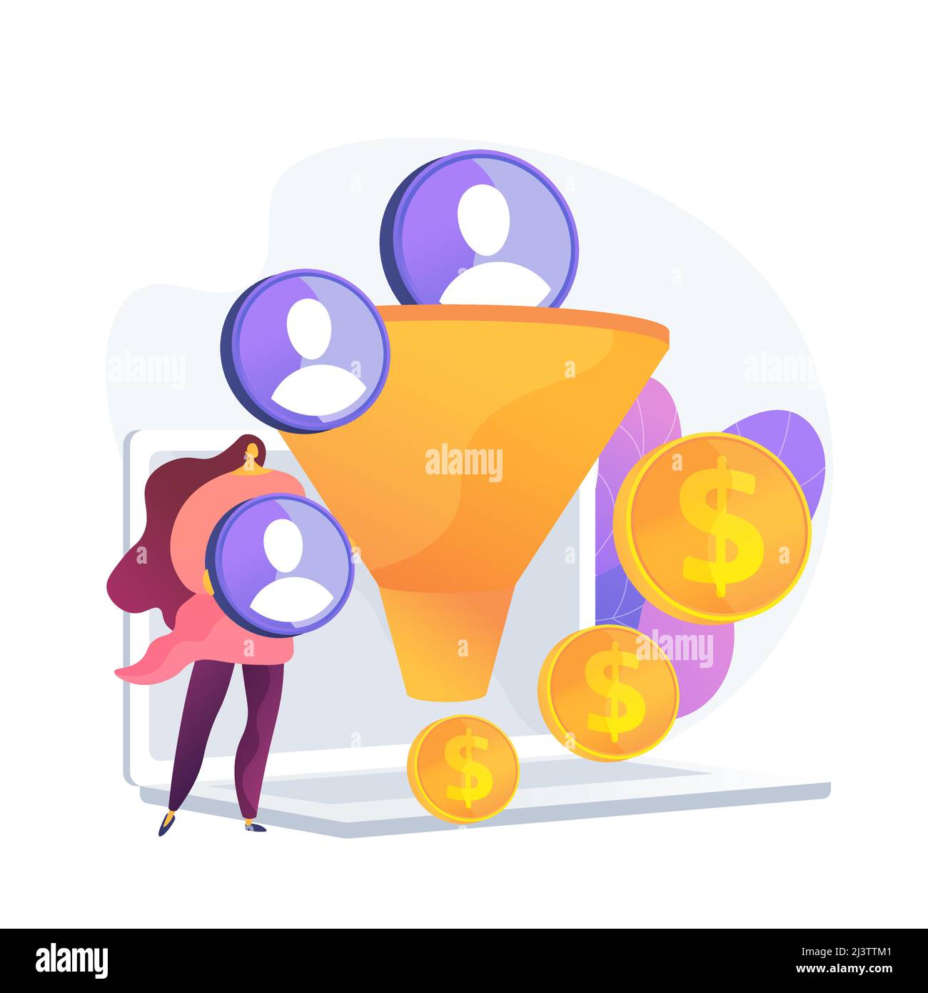 Sales funnel. Lead generation, customer management, marketing strategy ...