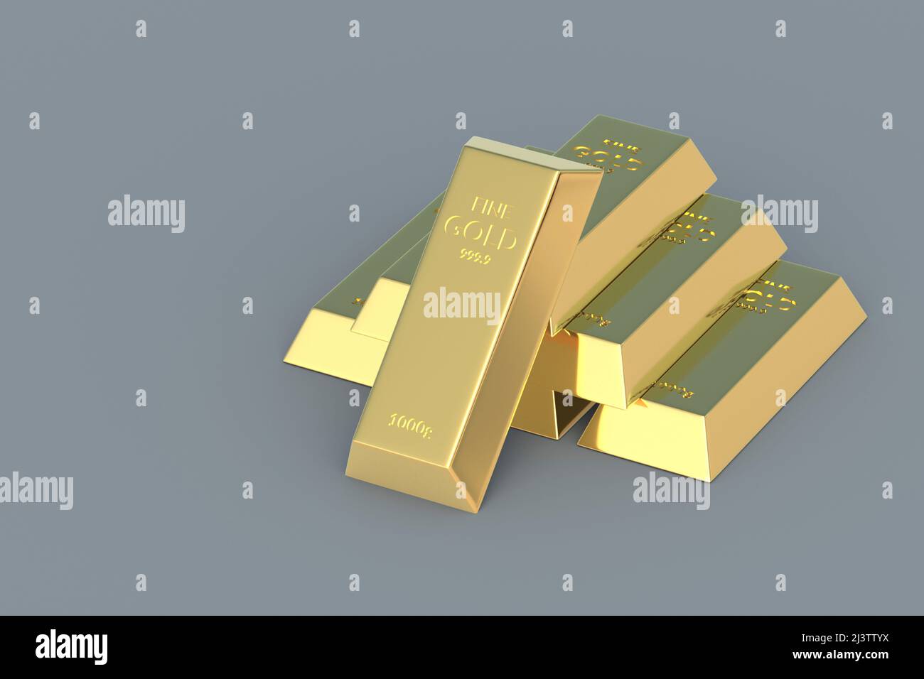 Stack of gold bars. Gold reserve. Value in the financial market. International price. Copy space ...