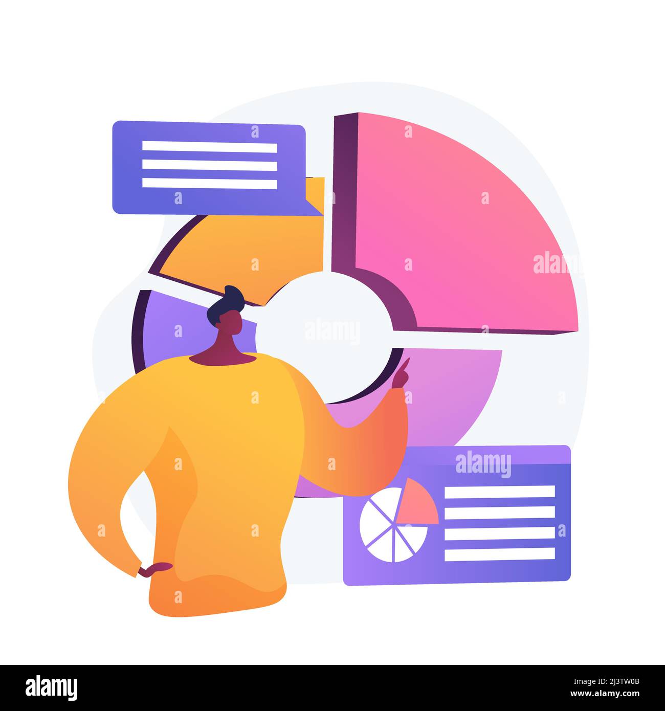 Business presentation. Data analytics, pie chart, infographics ...