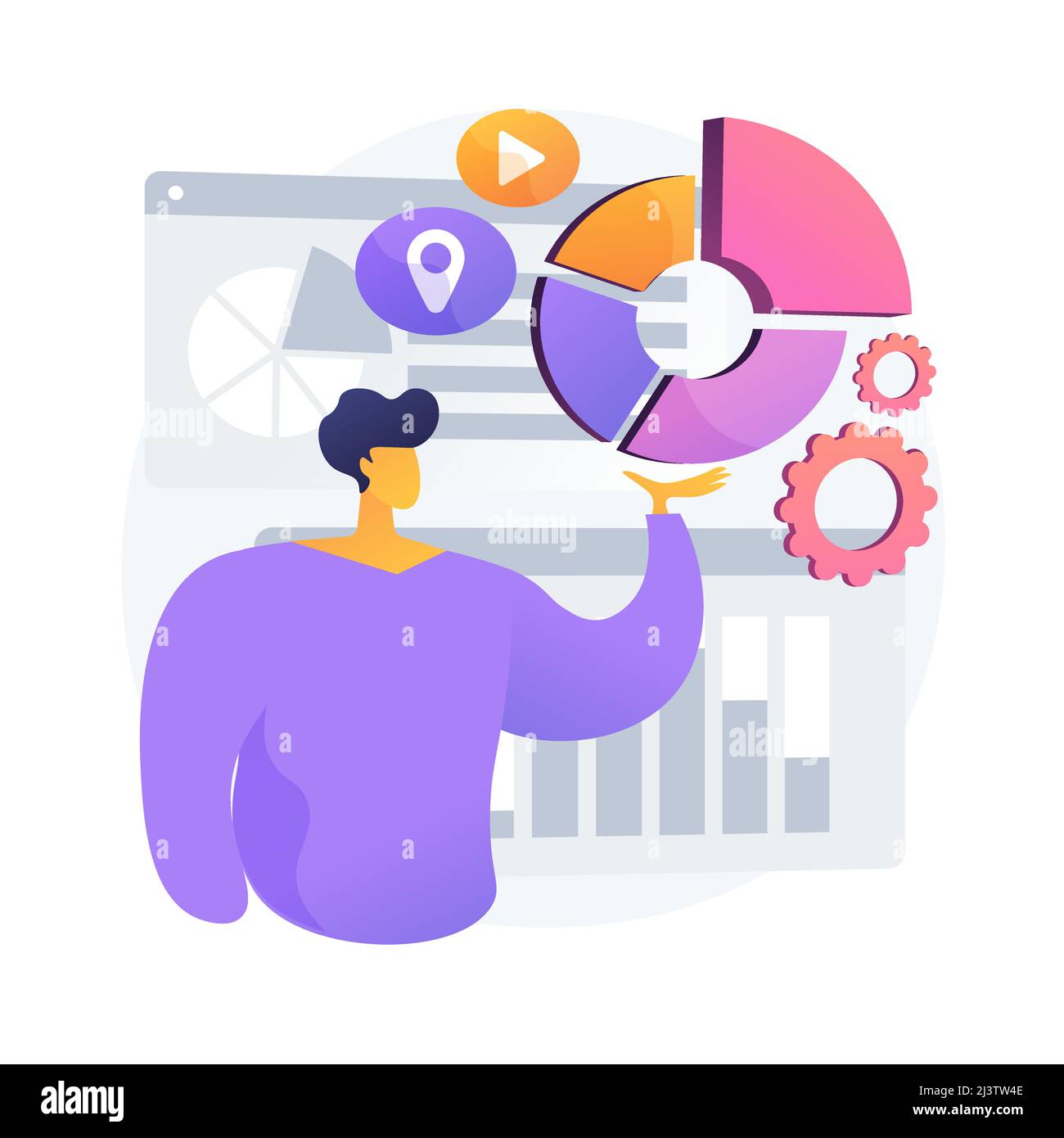 Report chart visualization. Analytics, statistics, analysis. Developer ...
