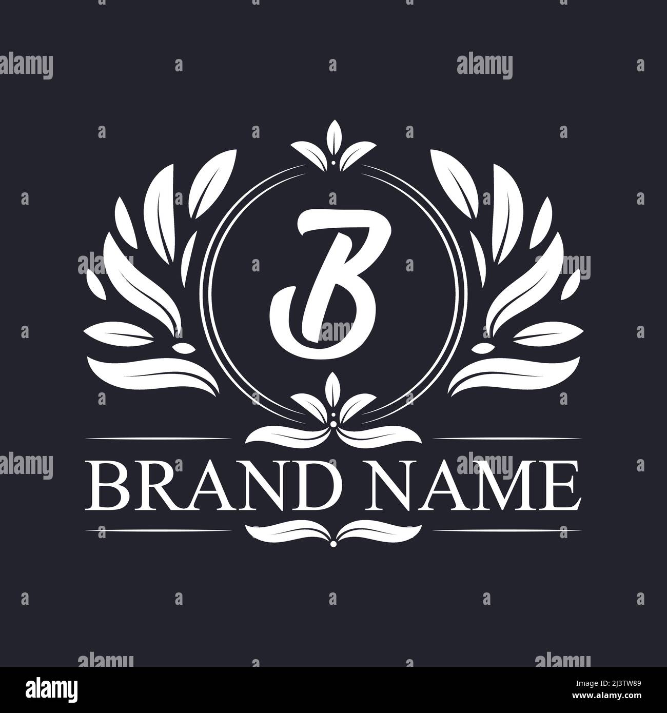 Vintage ornamental B logo design. Luxurious & elegant alphabet B letter ...