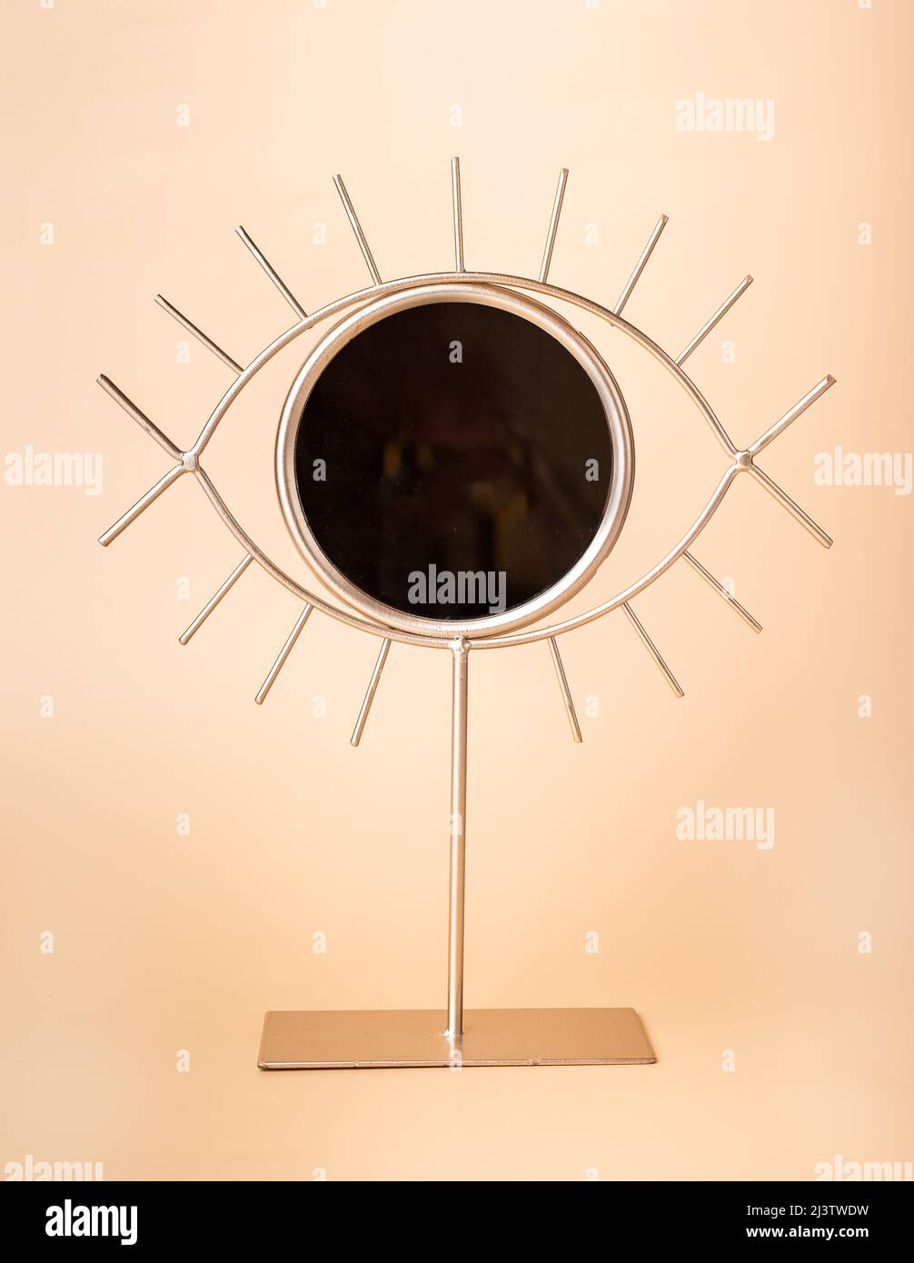 Mirror in eye shape. Modern accessory for home interior and decor in ...