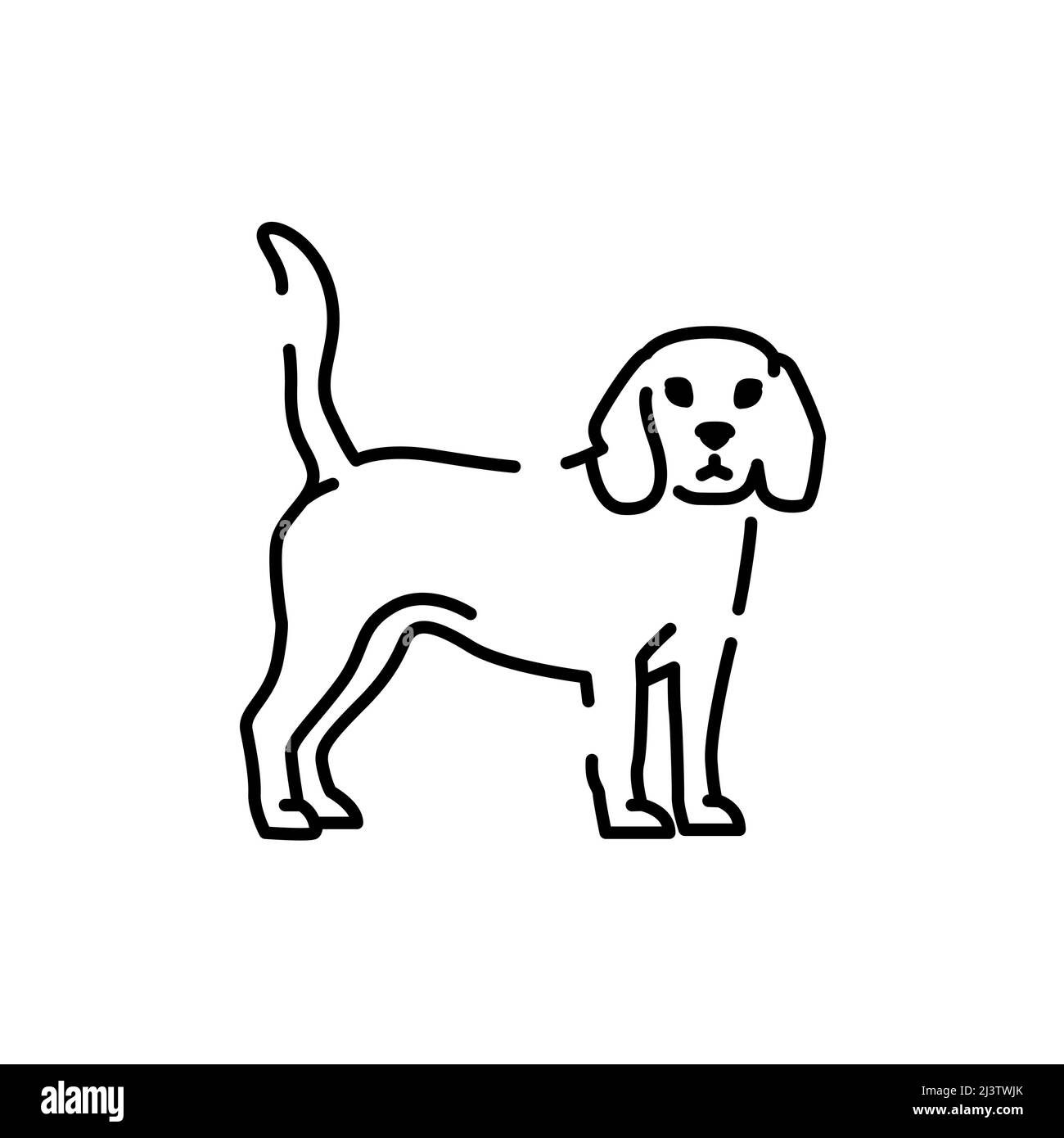 Beagle color line icon. Dog breed. Pictogram for web page, mobile app ...