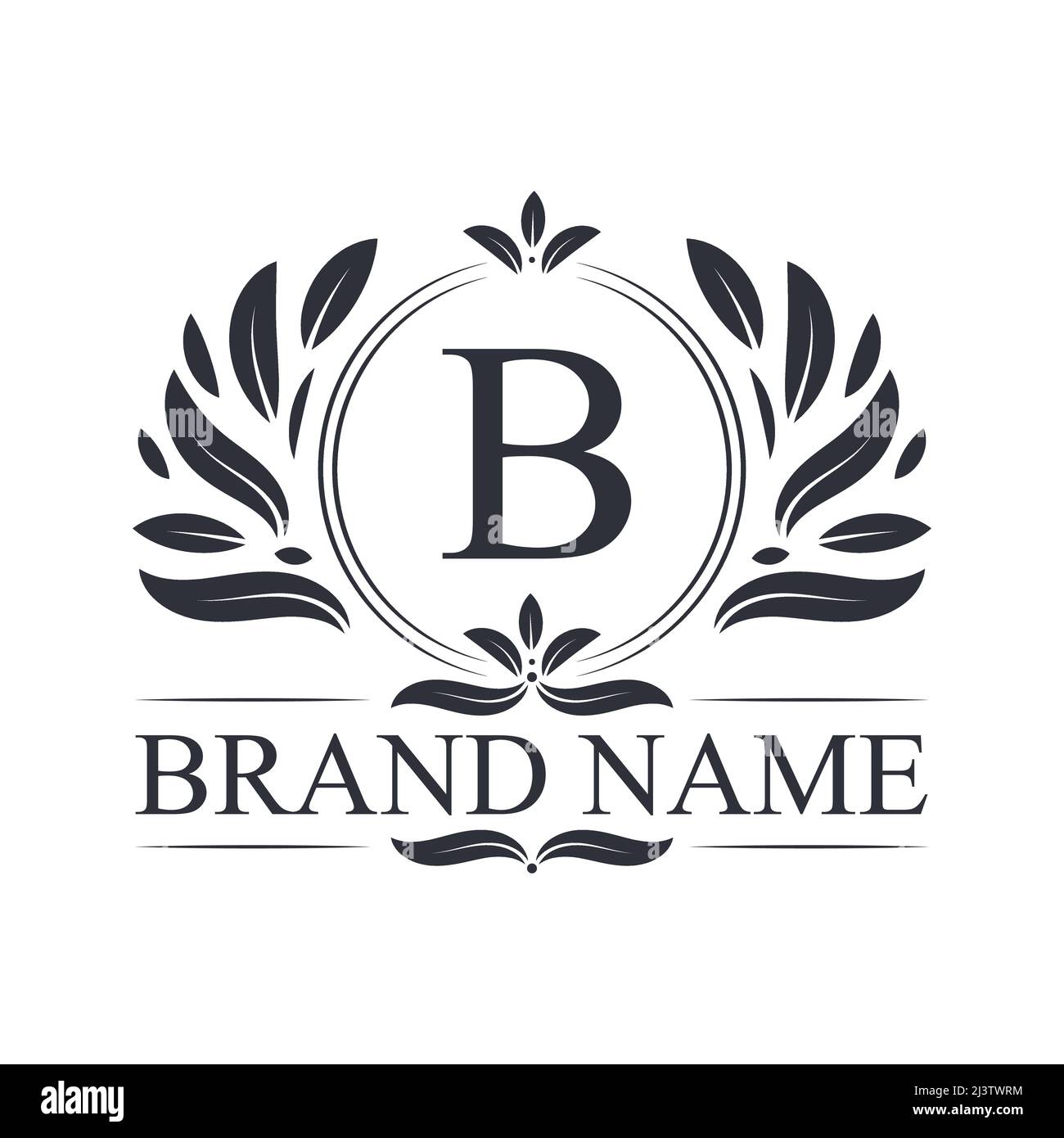 Vintage ornamental B logo design. Luxurious & elegant alphabet B letter ...