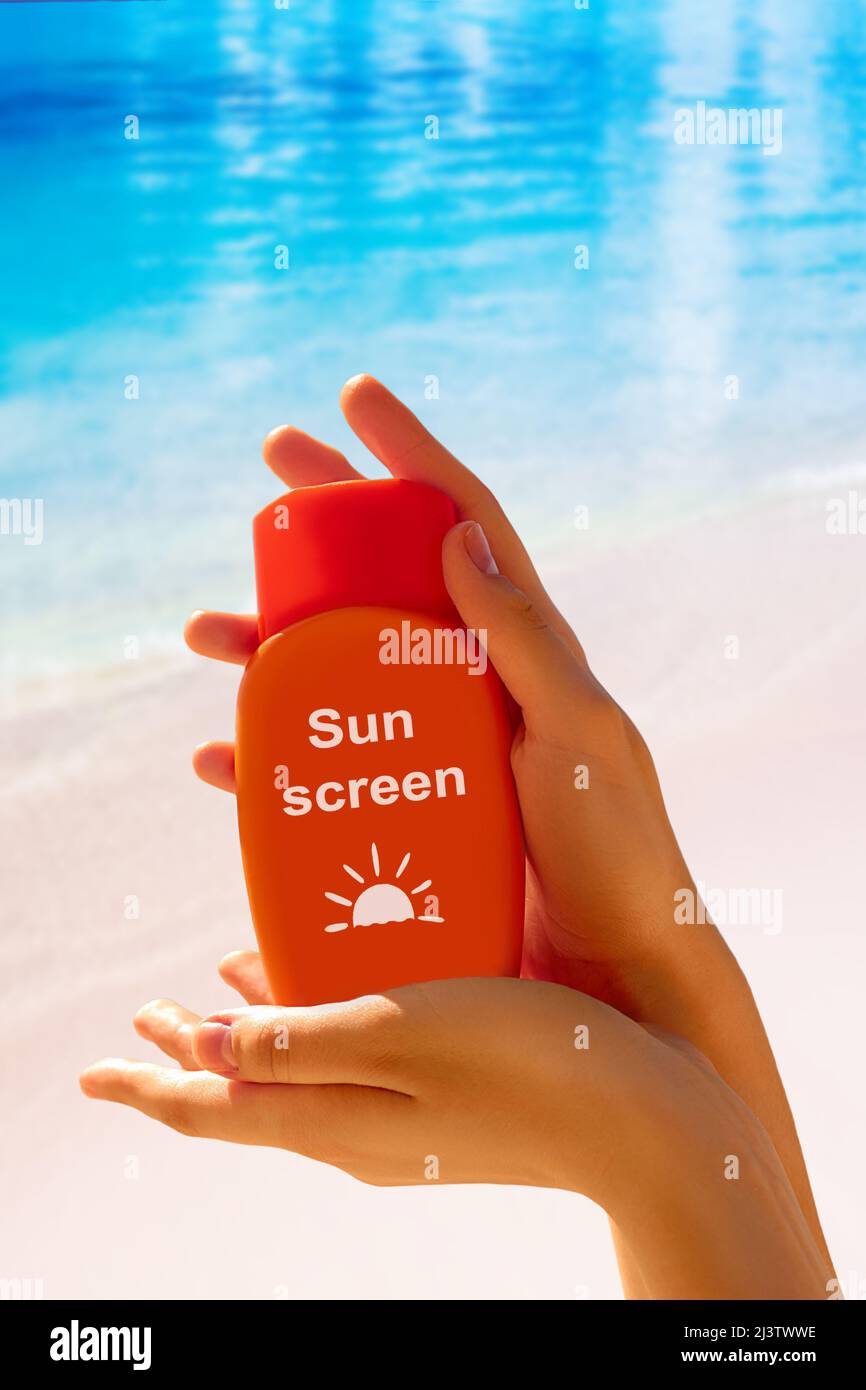 Female suncream hi-res stock photography and images - Alamy