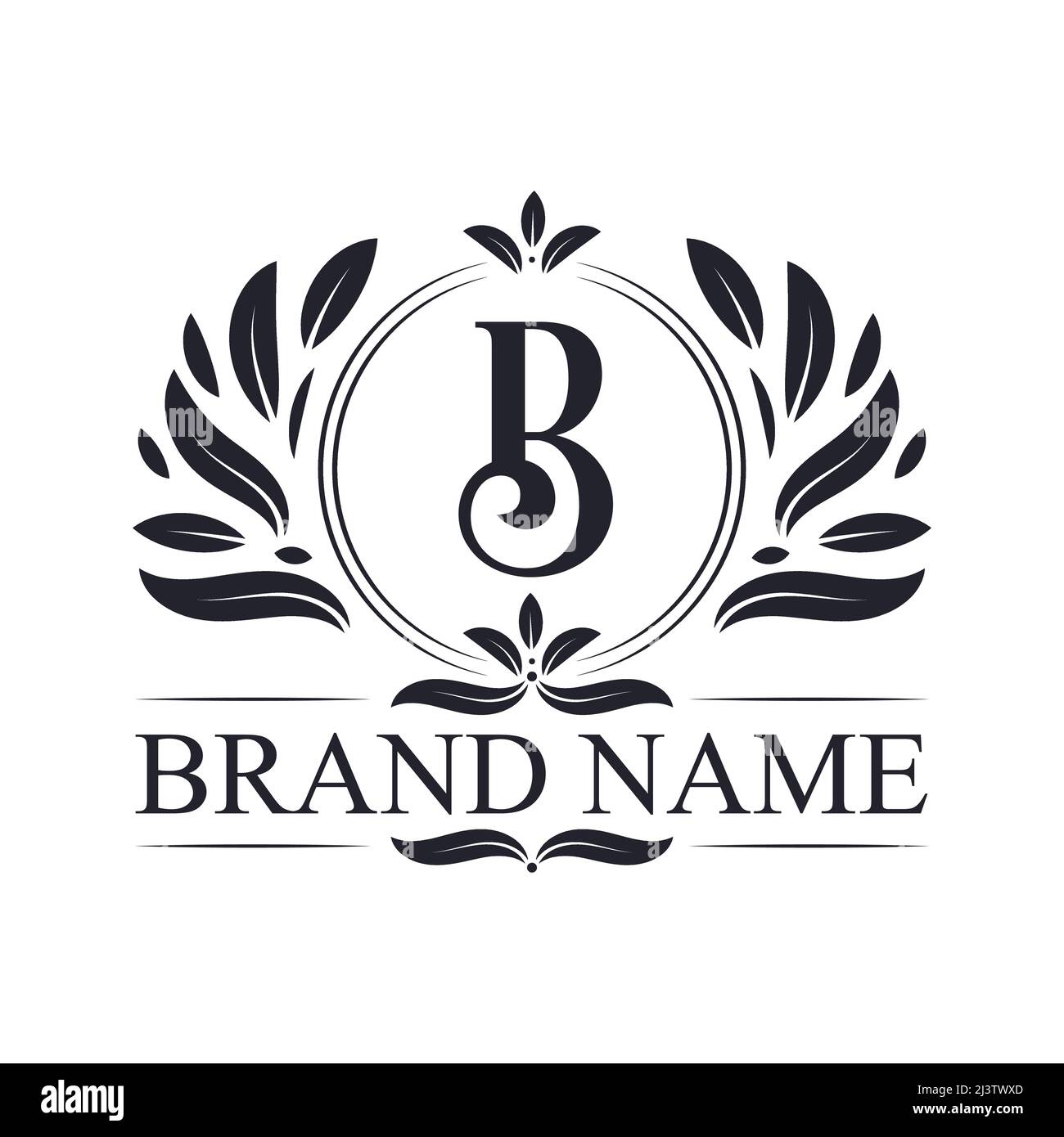 Vintage ornamental B logo design. Luxurious & elegant alphabet B letter ...