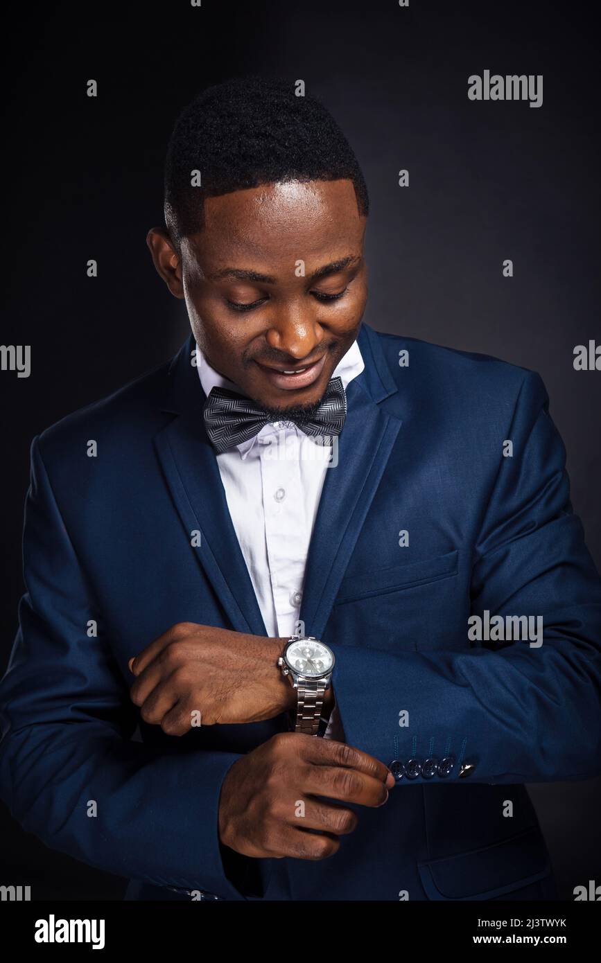 African american successful businessman on black background Stock Photo ... African american successful businessman on black background Stock Photo ...