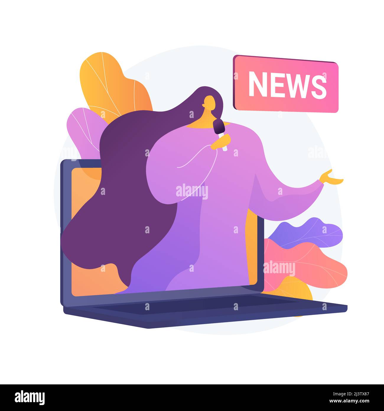 Breaking news reporter character vector hi-res stock photography and ...