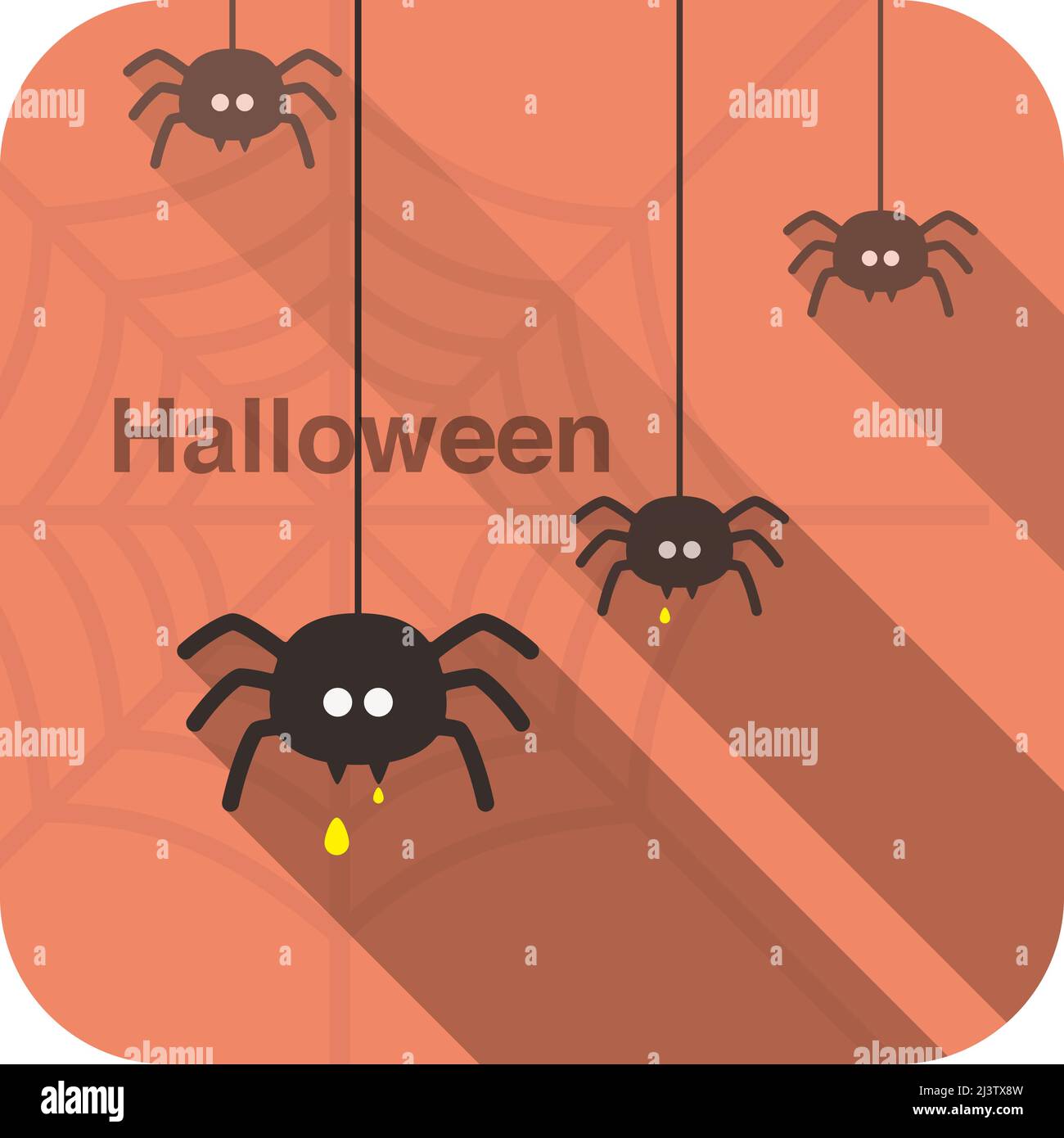 Spider, Halloween flat icon design set vector illustration Stock Vector ...