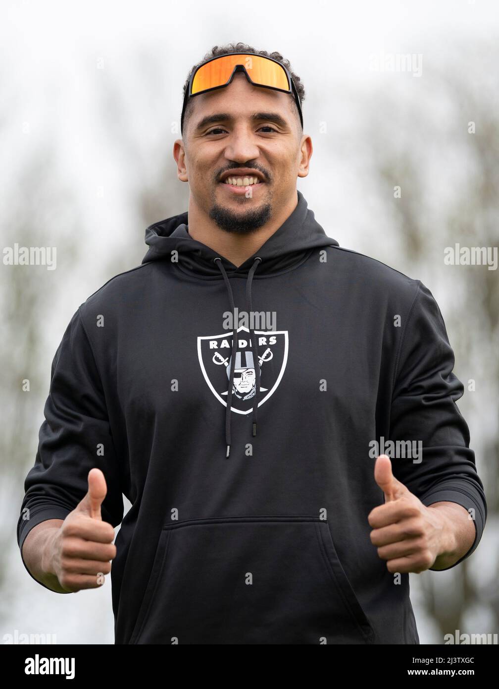 Ludwigsburg, Germany. 10th Apr, 2022. American football, tryout with ...