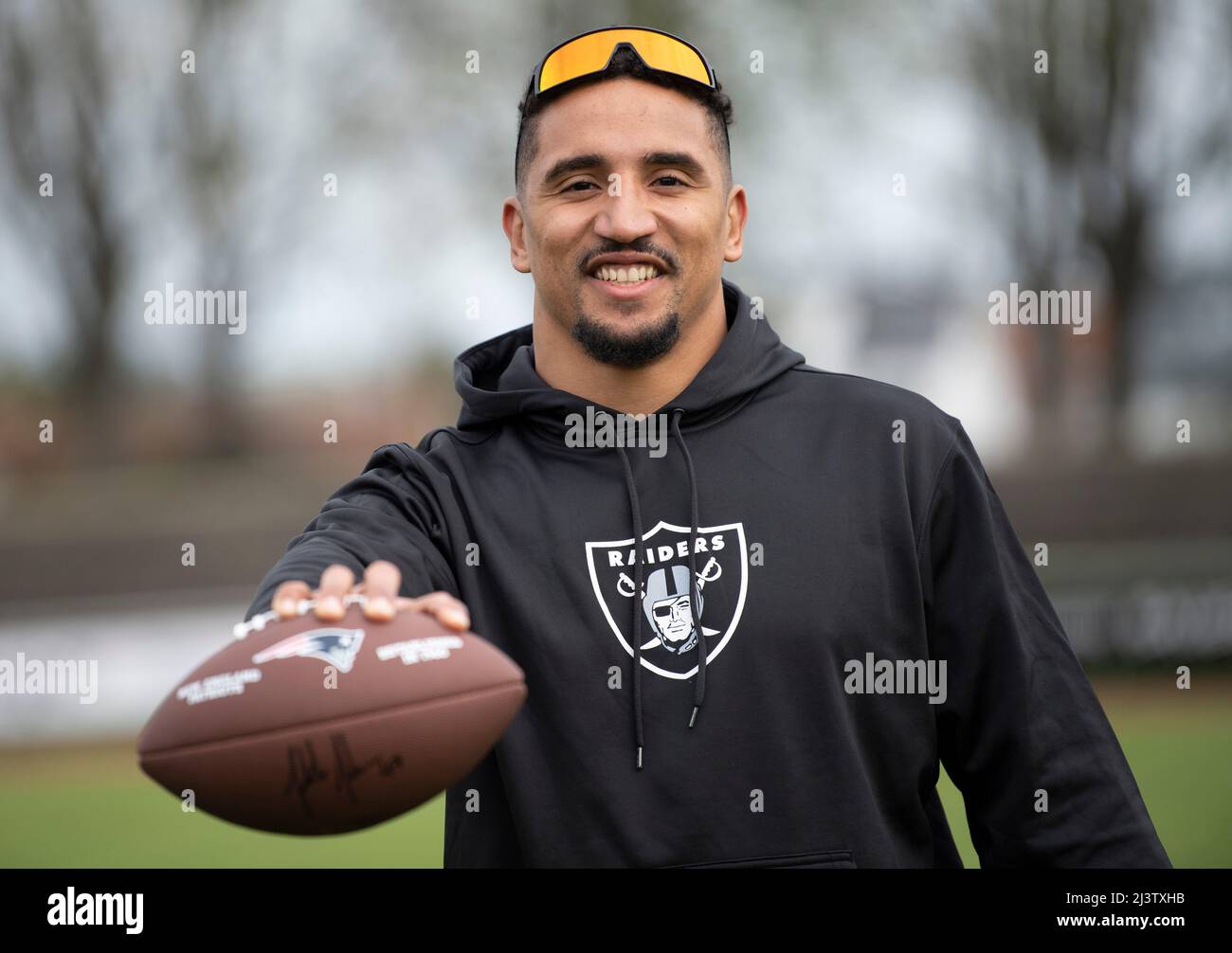 Ludwigsburg, Germany. 10th Apr, 2022. American football, tryout with ...