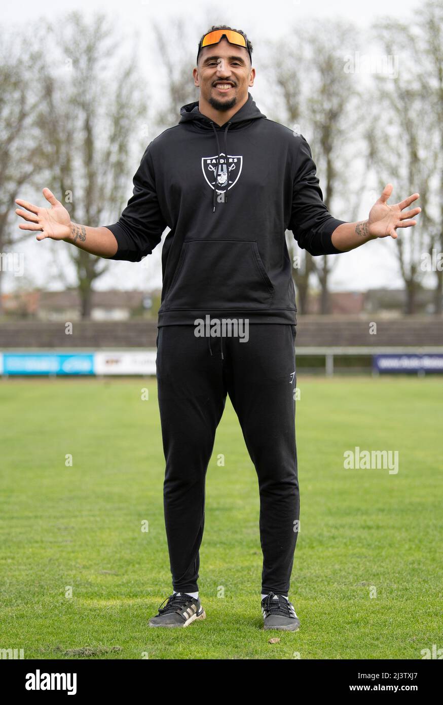 Ludwigsburg, Germany. 10th Apr, 2022. American football, tryout with ...