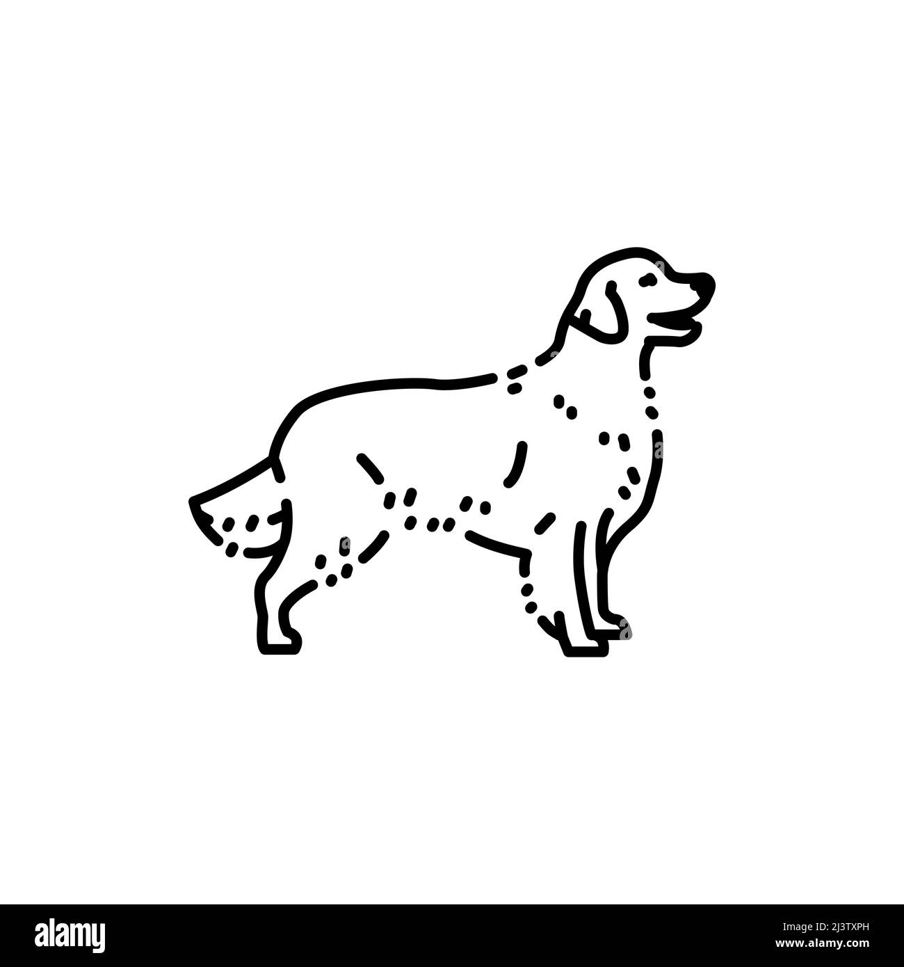 Golden retriever color line icon. Dog breed. Pictogram for web page ...