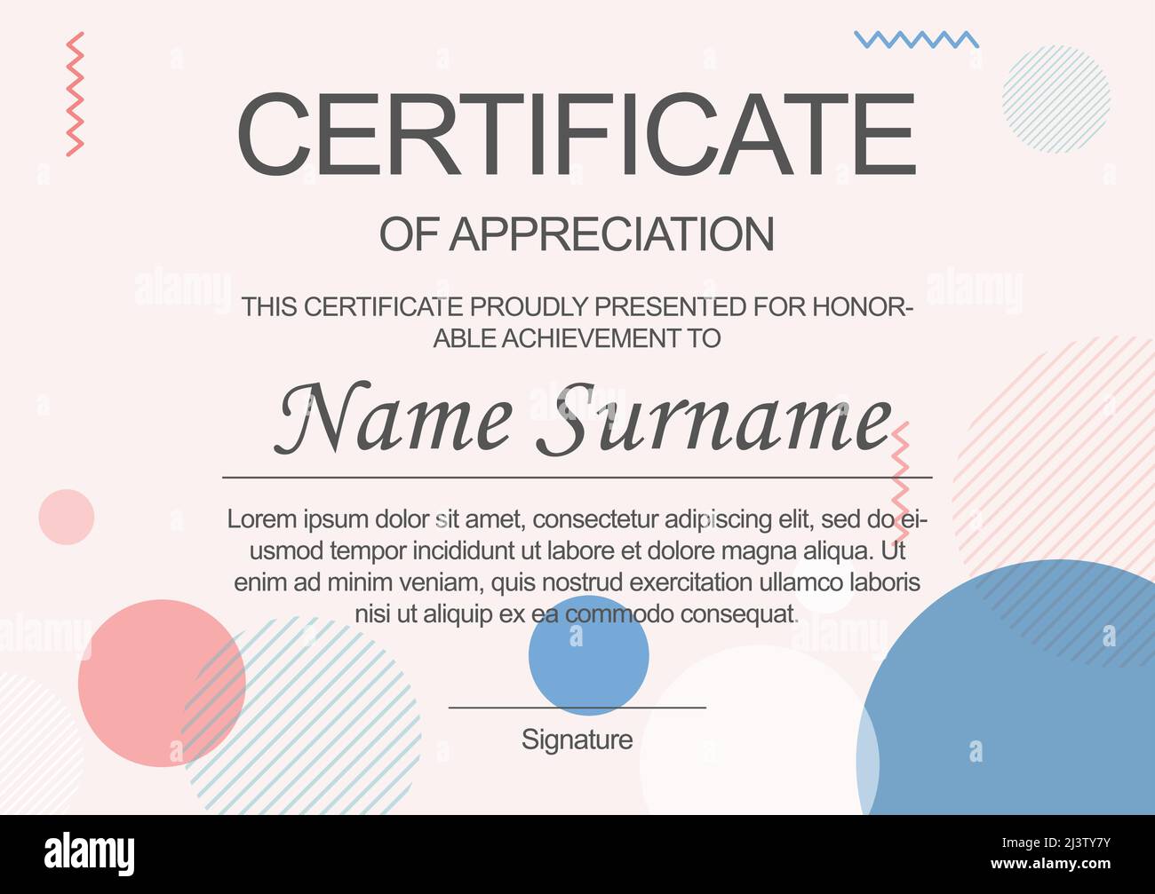 Certificate of appreciation template with abstract circles. Certificate ...