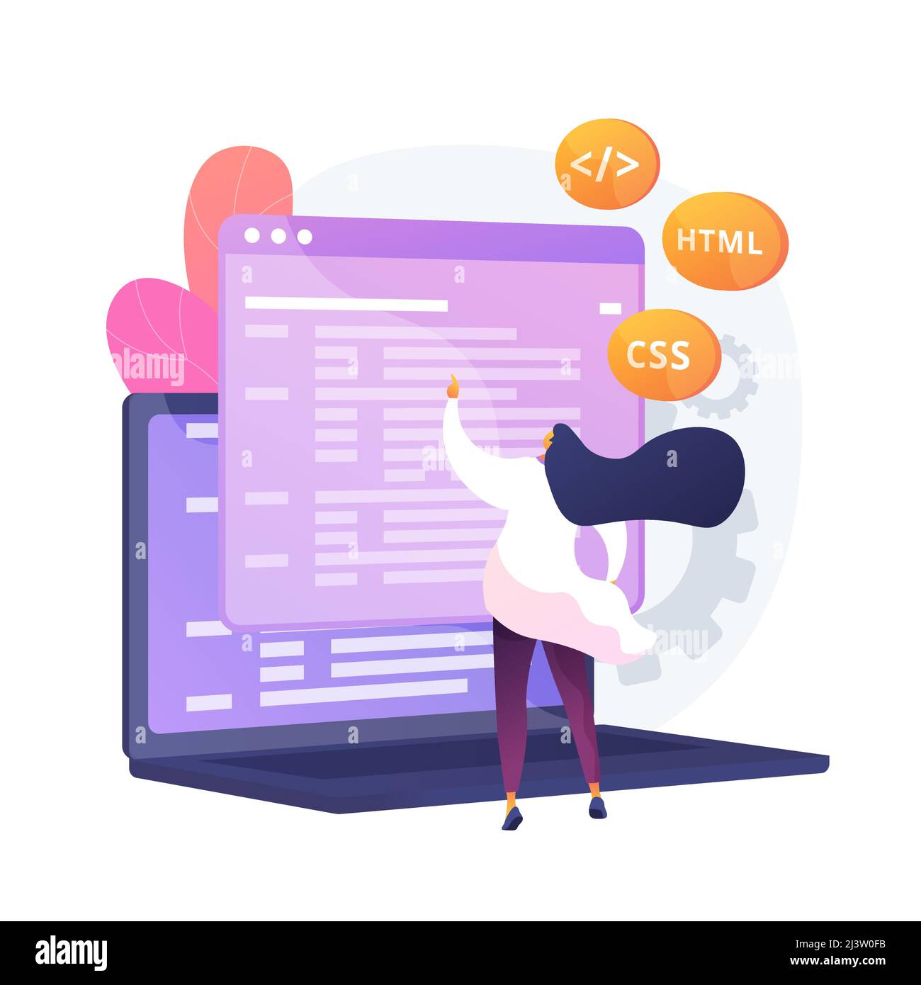 Css And Html Programming Languages Computer Programming Coding It Female Programmer Cartoon