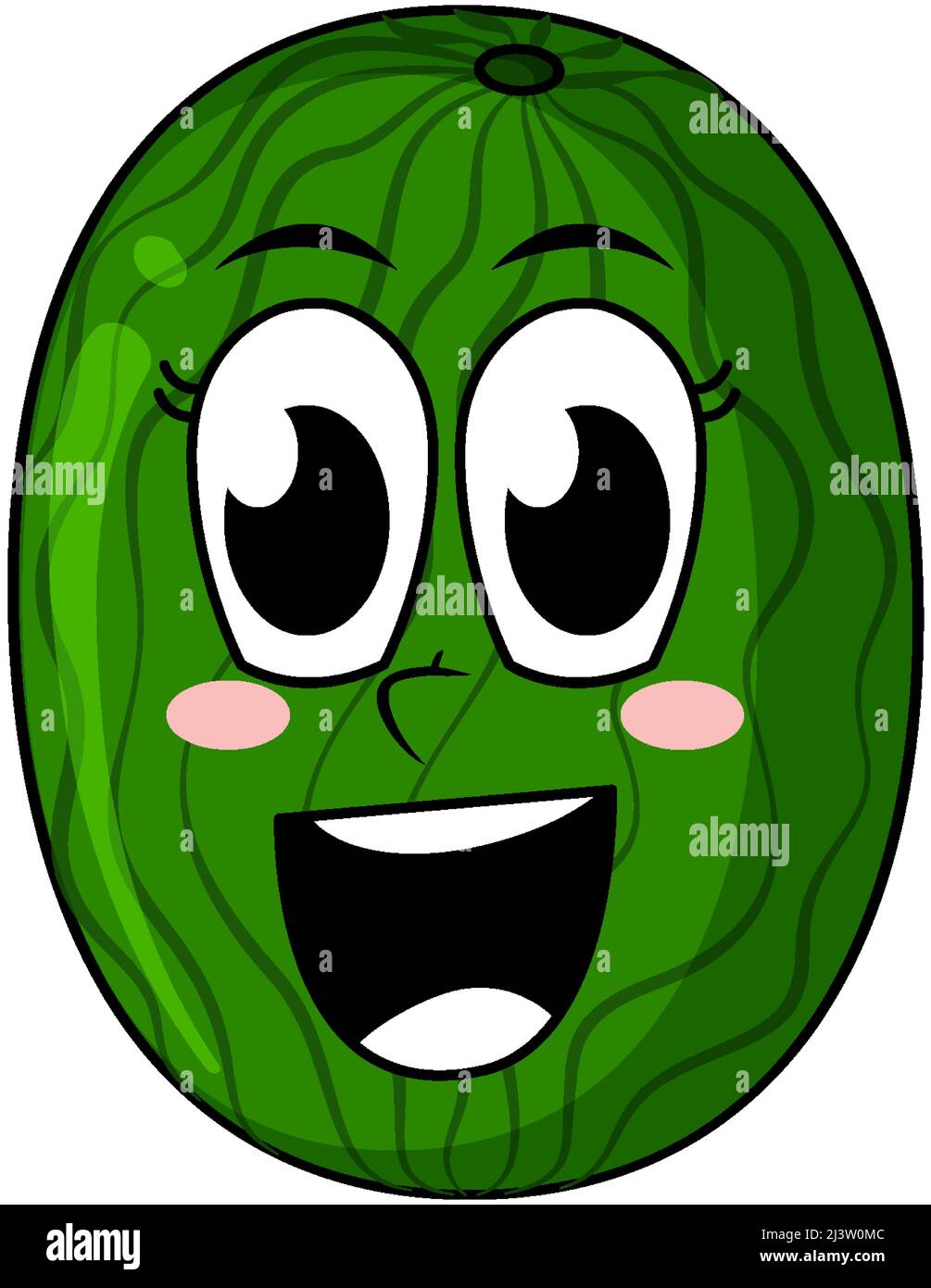 Watermelon with happy face illustration Stock Vector Image & Art - Alamy