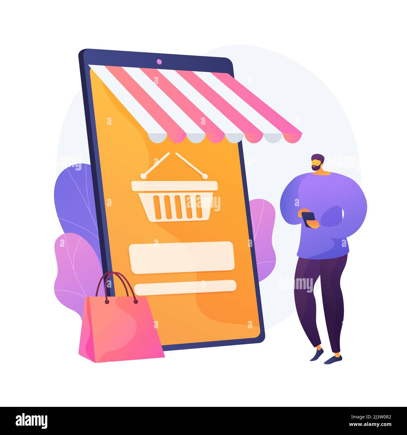 Digital marketplace application. Remote business. E commerce, internet ...