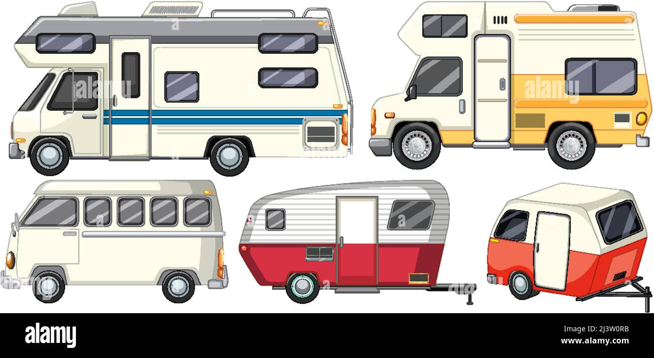 Set of different motorhomes illustration Stock Vector Image & Art - Alamy