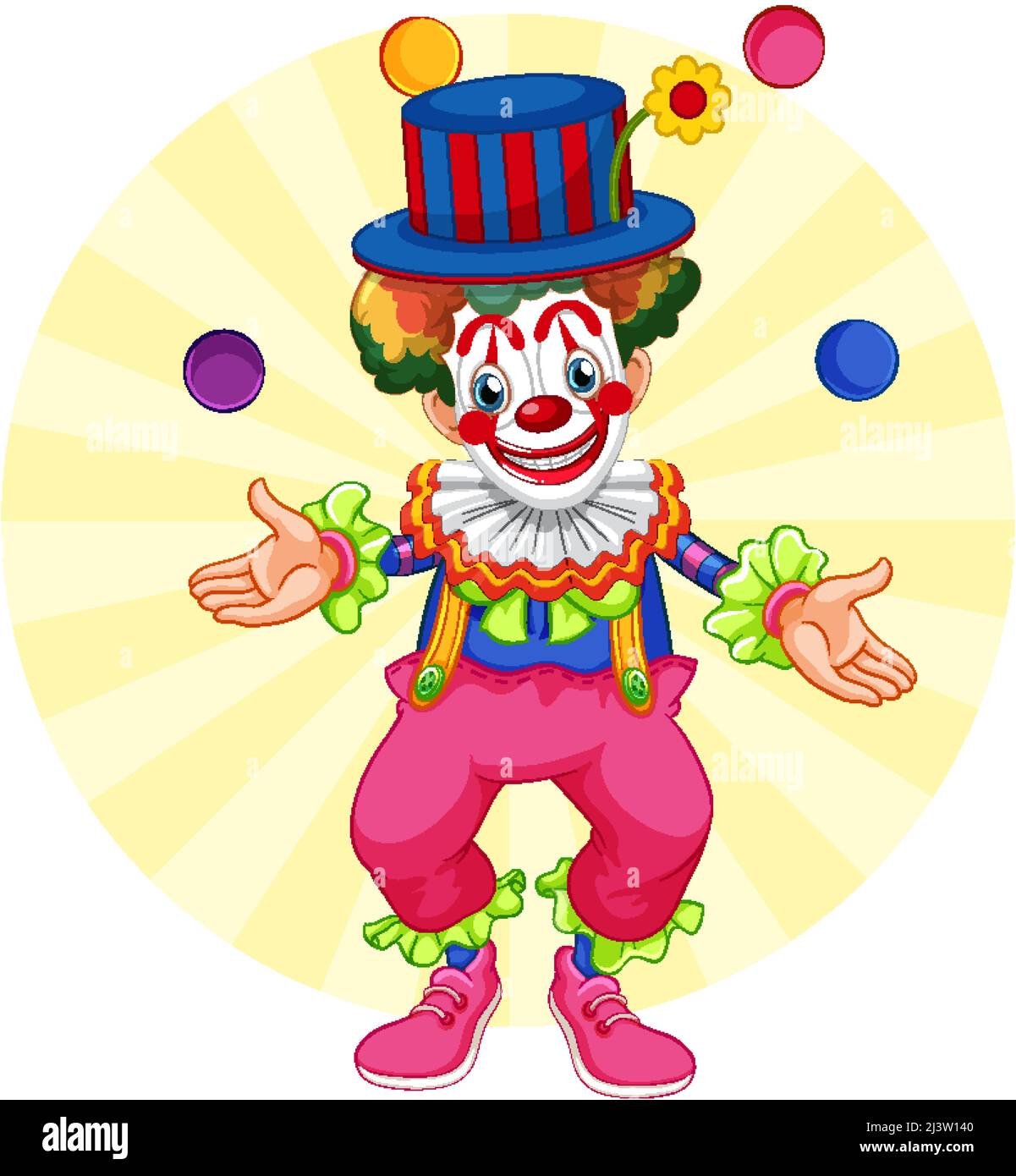 Colourful clown cartoon character illustration Stock Vector Image & Art ...