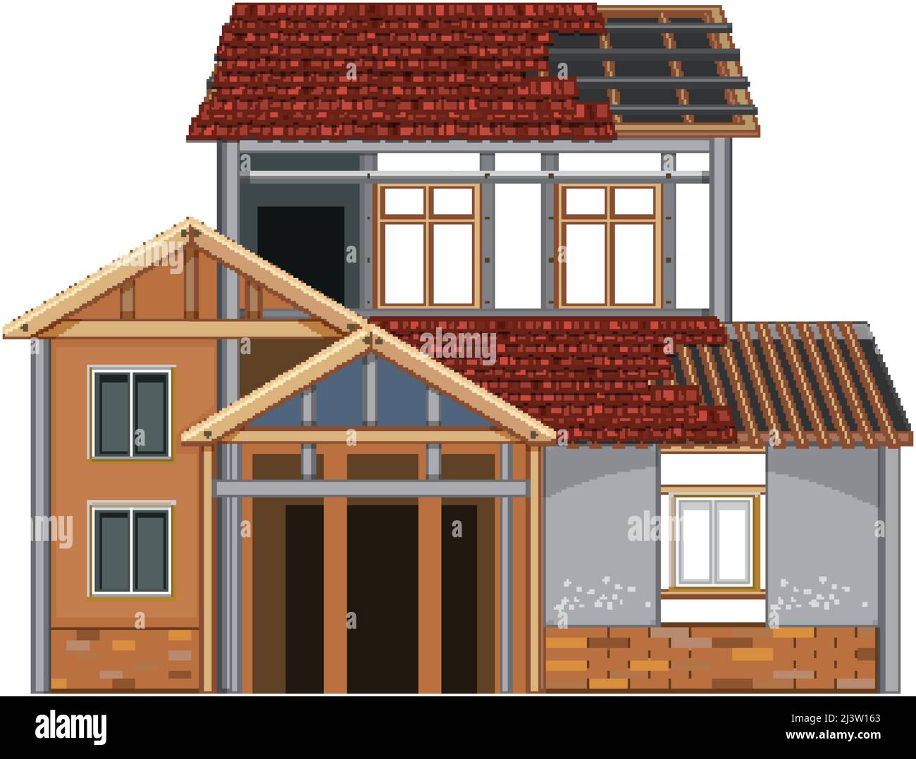 House construction site concept illustration Stock Vector Image & Art ...