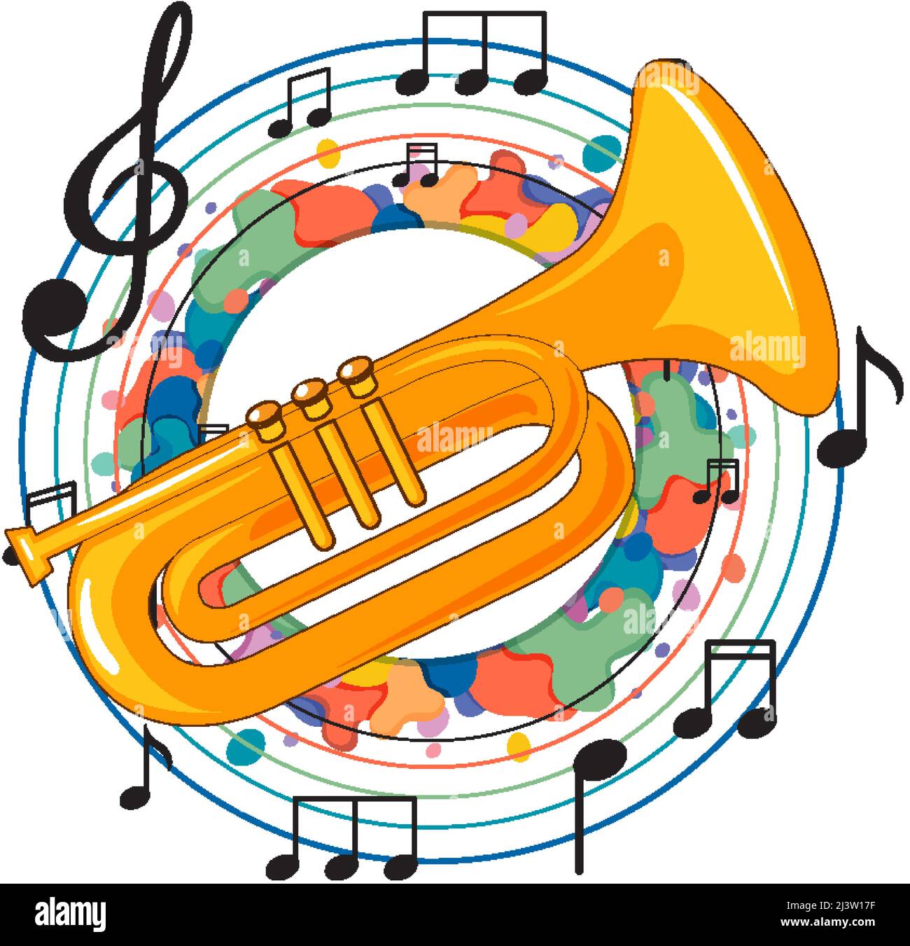 Trumpet on white background illustration Stock Vector Image & Art - Alamy