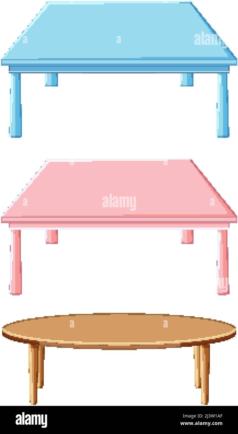 Different kid table on white background illustration Stock Vector Image ...