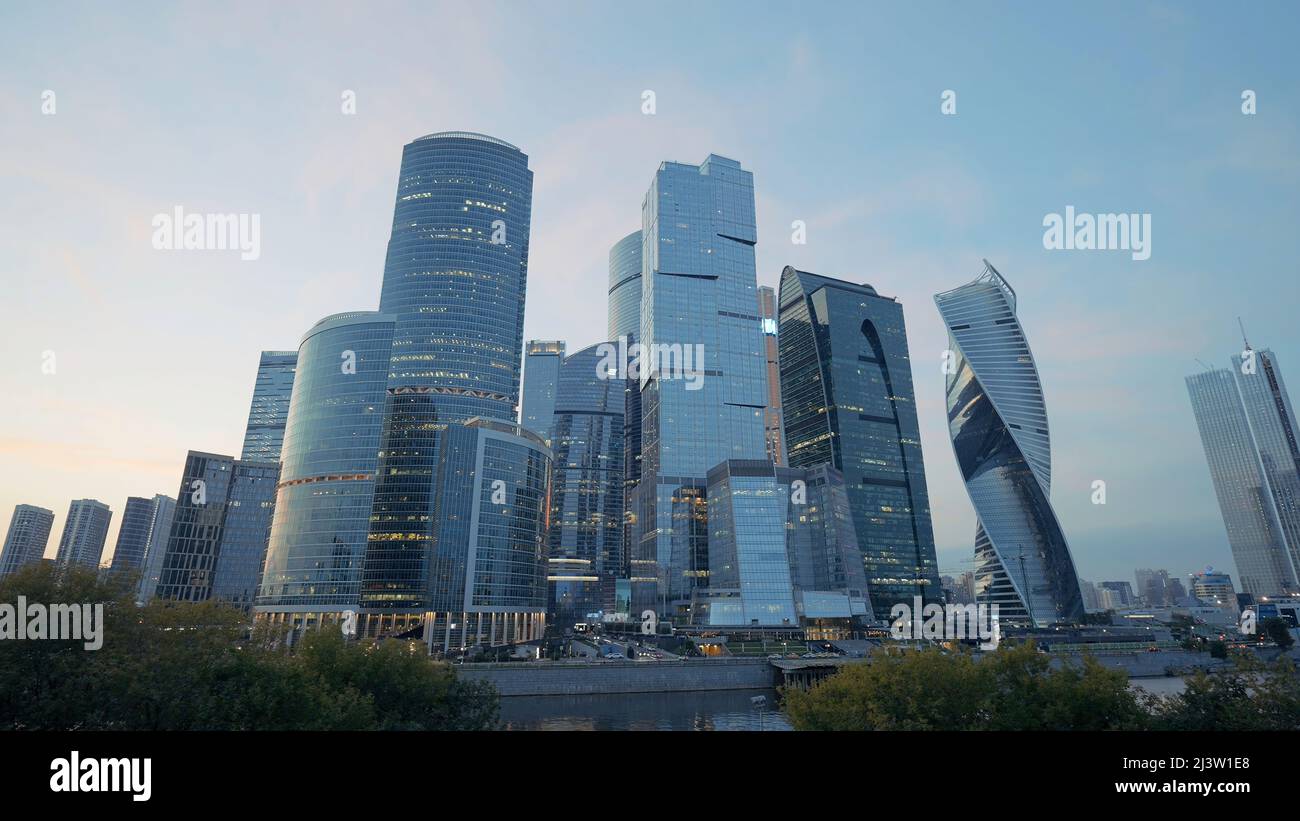 A developing business district in Moscow on Presnenskaya Embankment ...