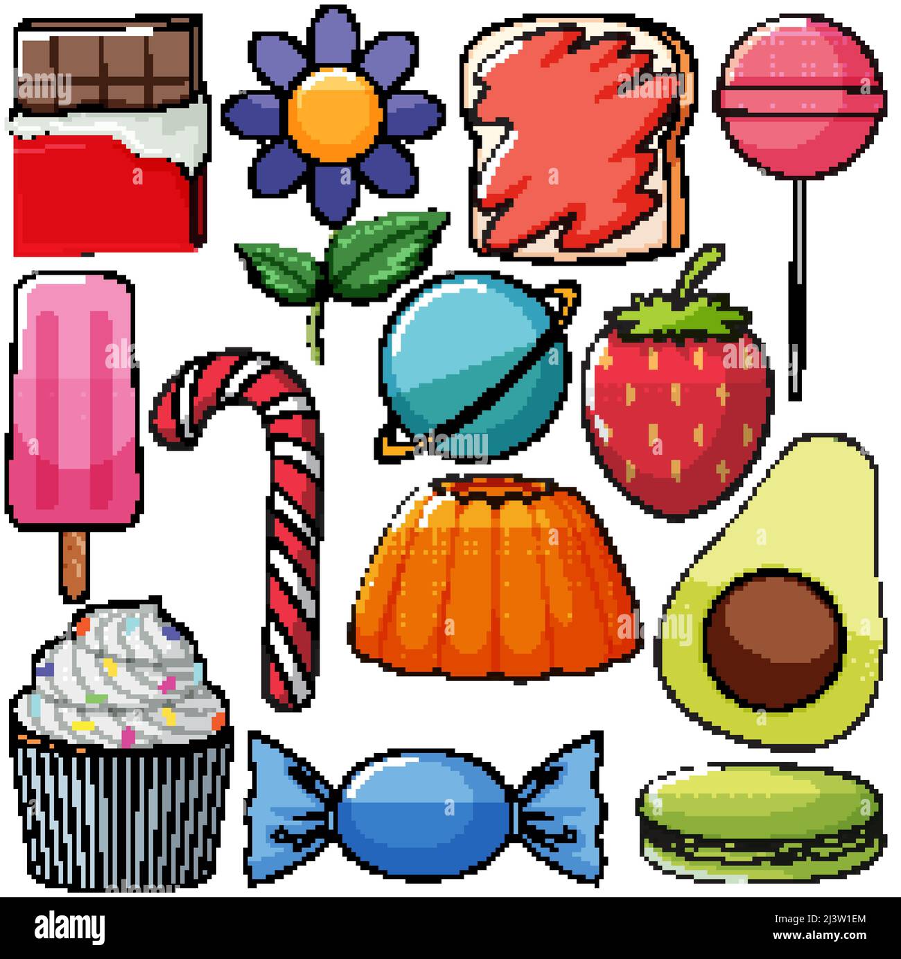 Set of vintage style cartoon on white background illustration Stock ...