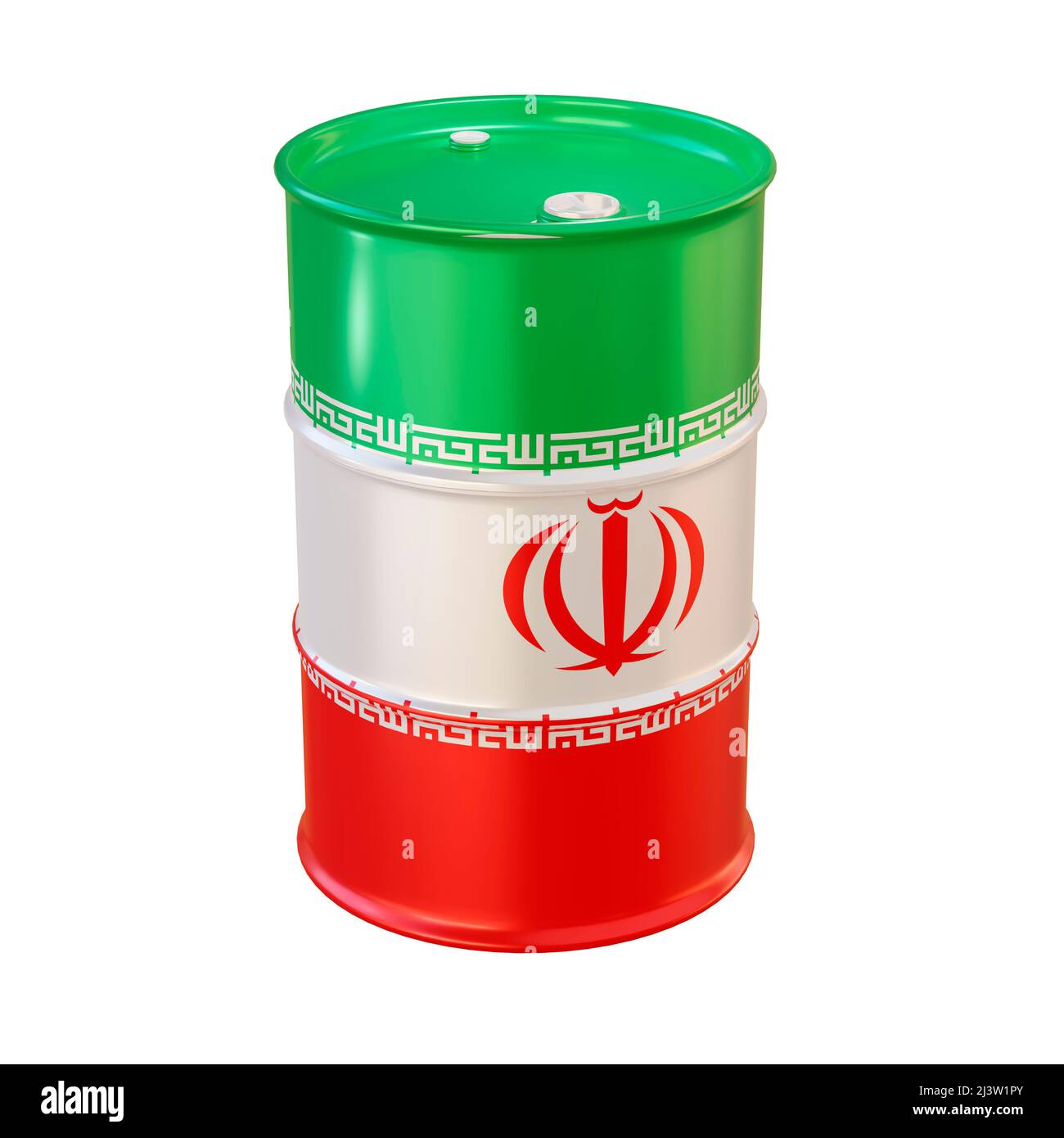 isolated 3d render of oil barrel in Iran flag Stock Photo - Alamy