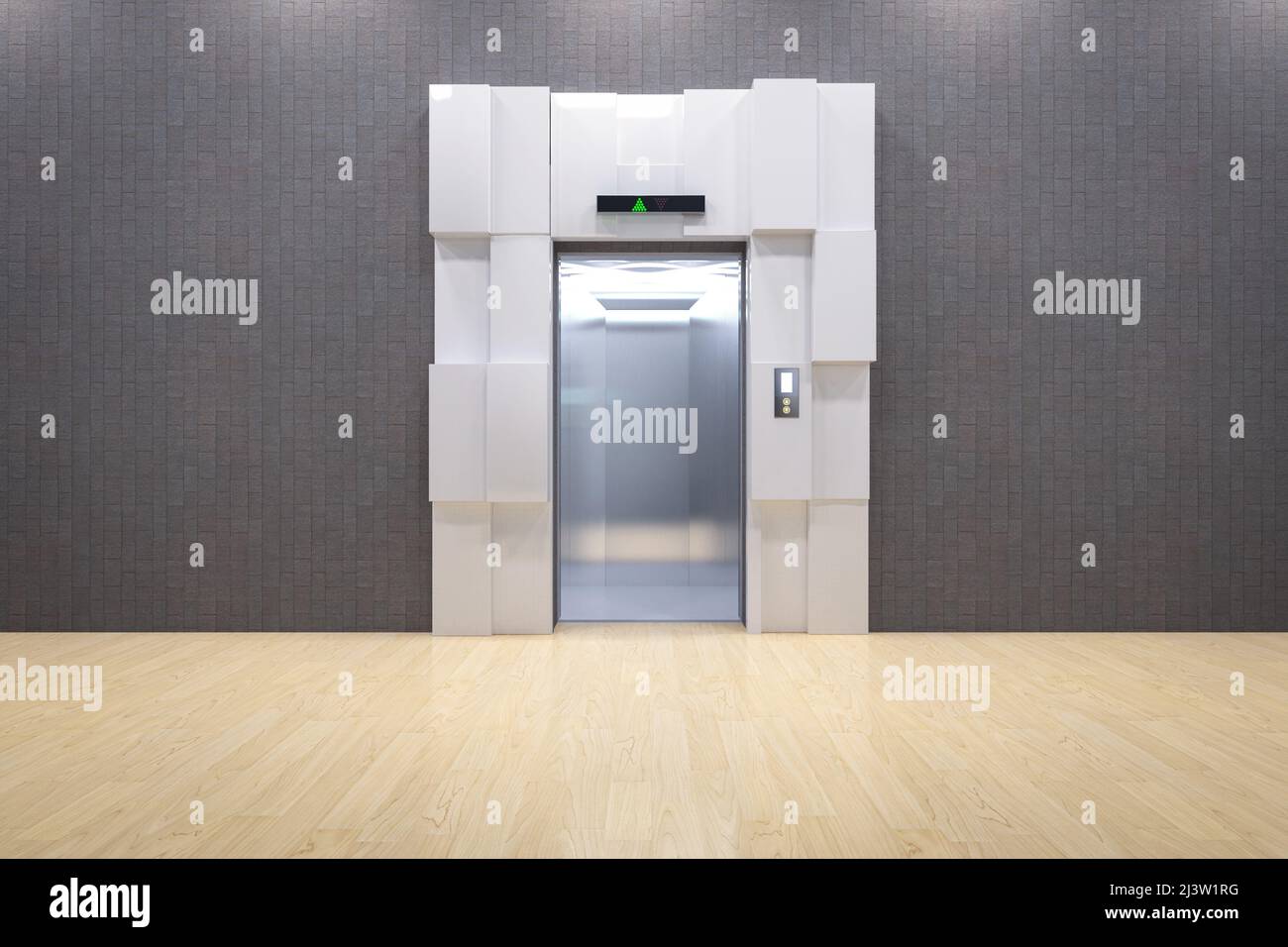 3d rendering metallic elevator or passenger lift Stock Photo - Alamy