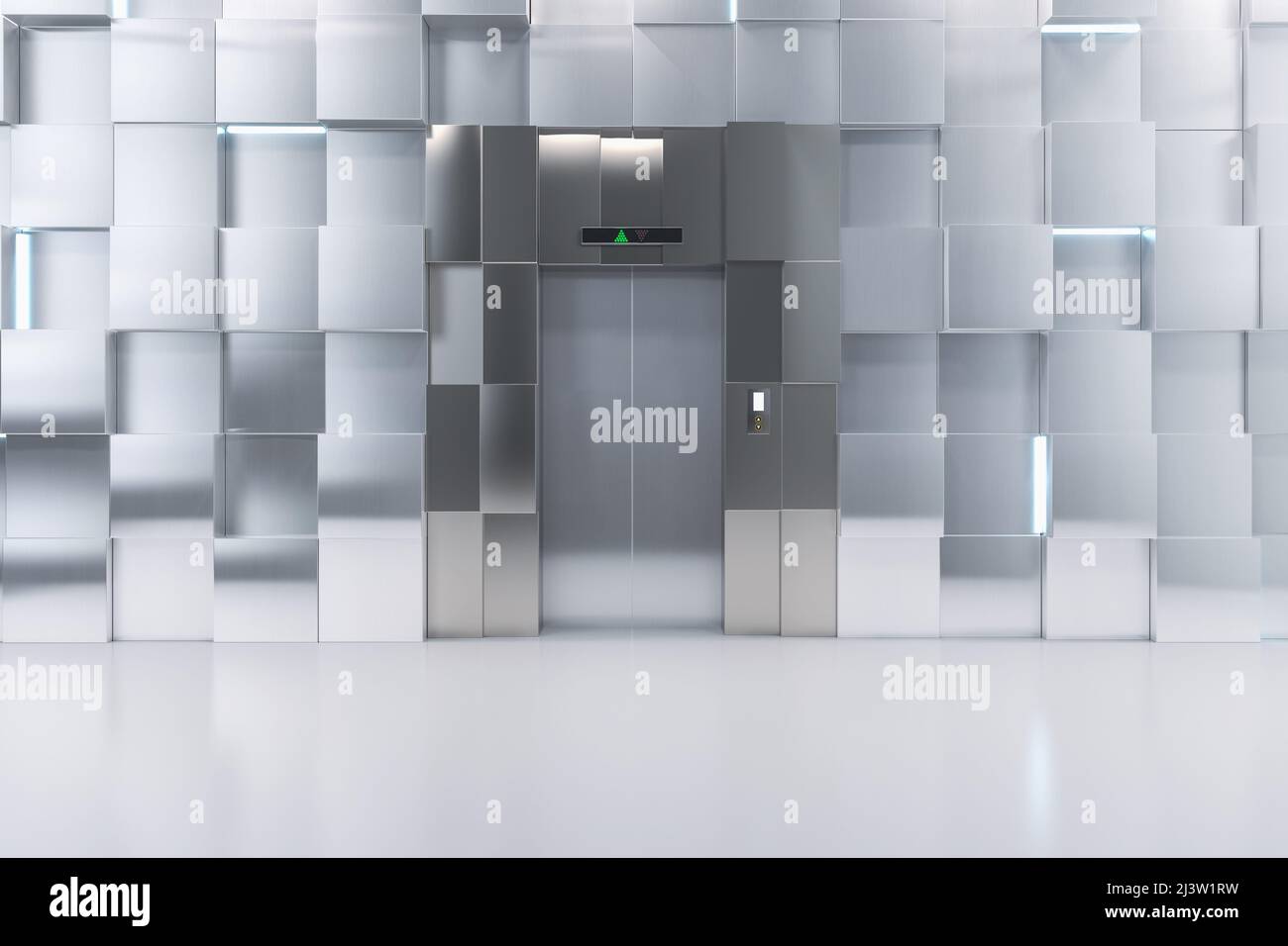 3d rendering metallic elevator or passenger lift Stock Photo - Alamy
