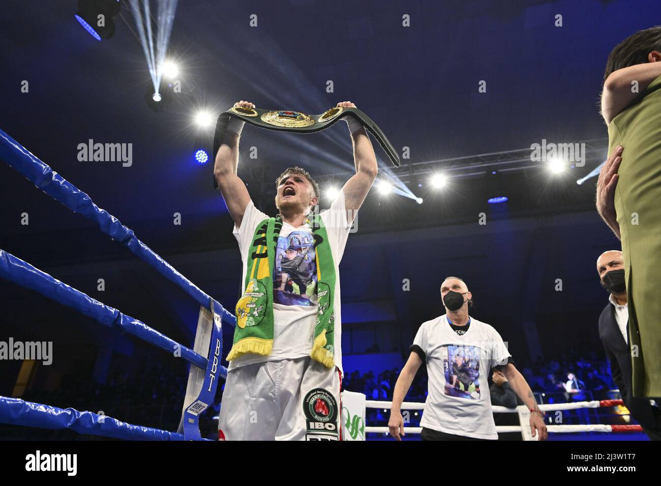 Christian Gasparri (ITA) vs Santiago Garces (COL) during the IBO World ...