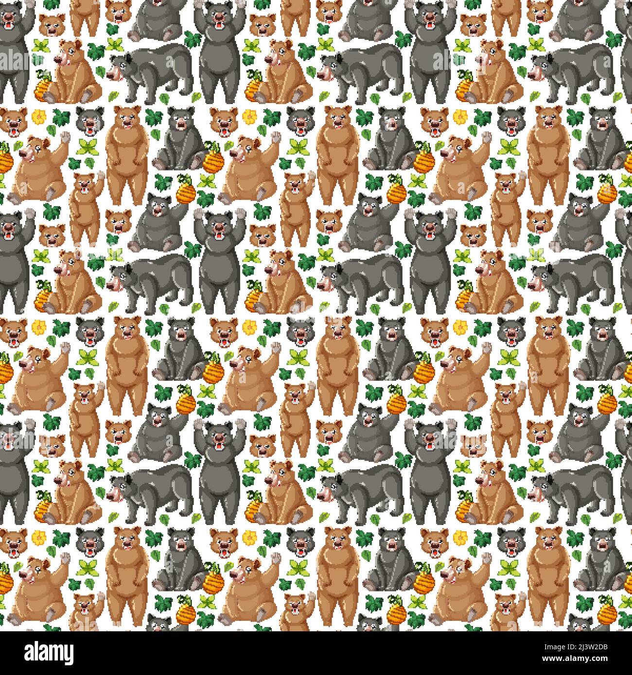 Cute animals cartoon seamless background illustration Stock Vector ...