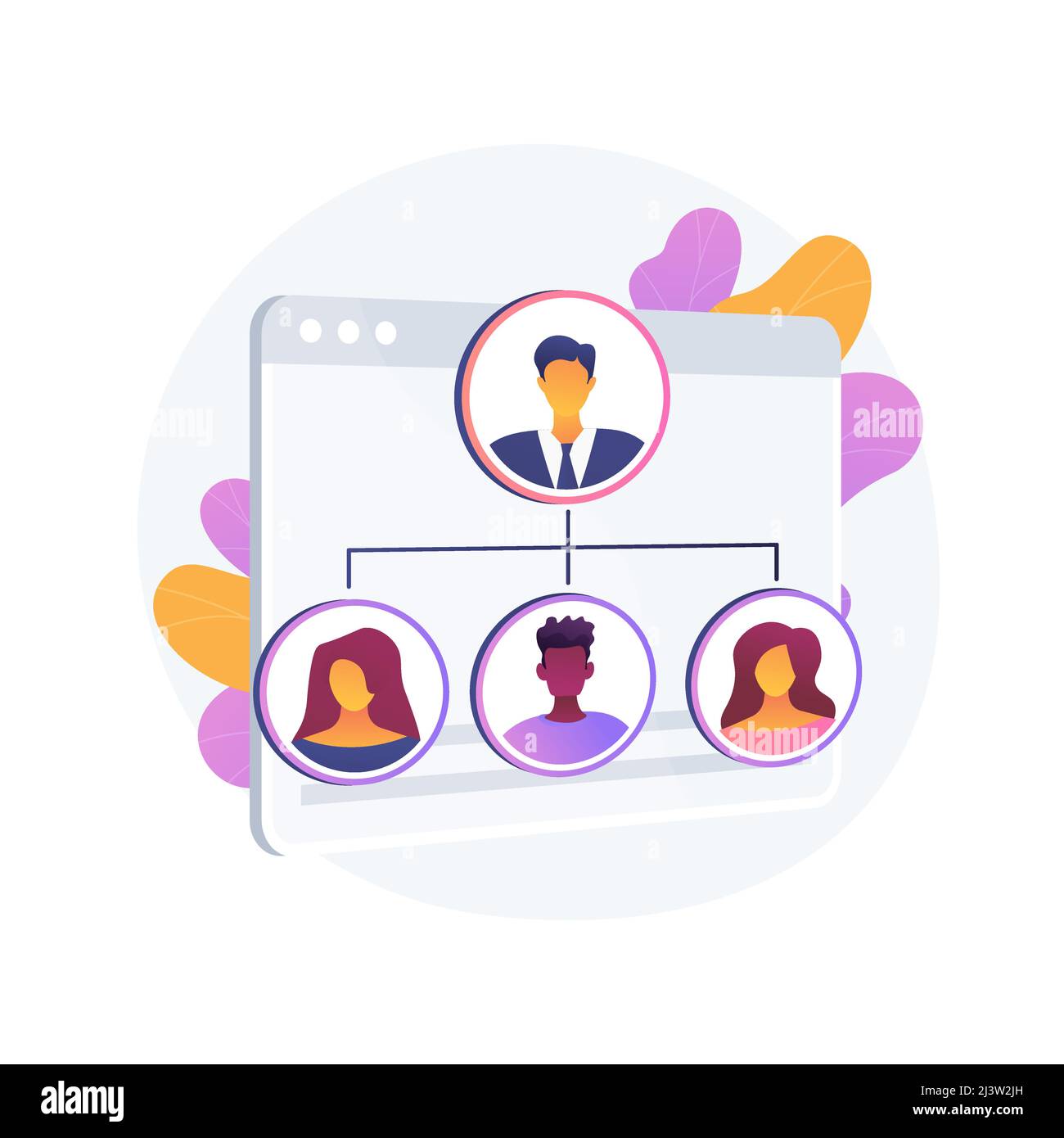 Organization abstract concept vector illustration. Self-organization ...