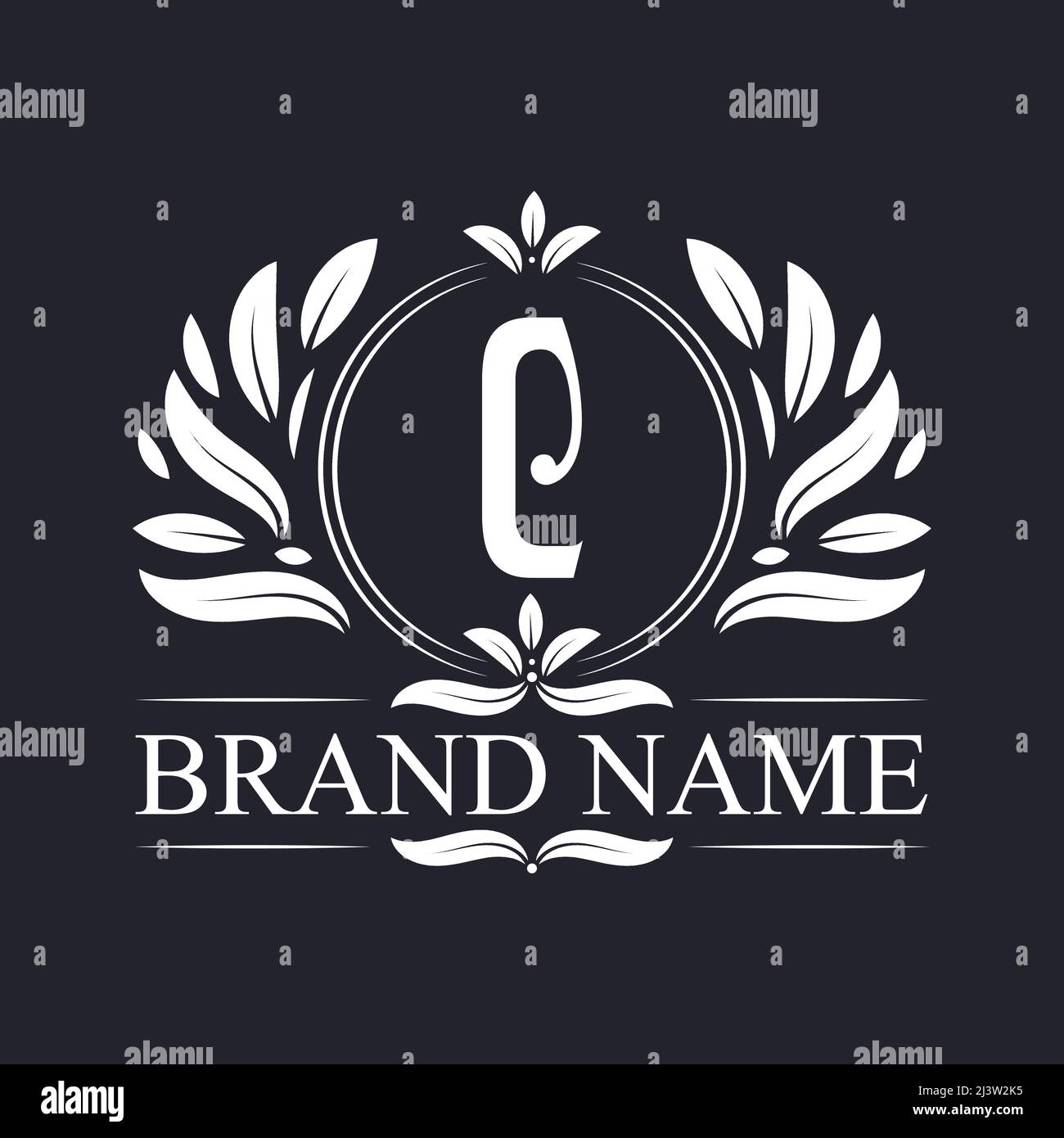 Golden vintage ornamental alphabet C logo design. Luxurious golden ...