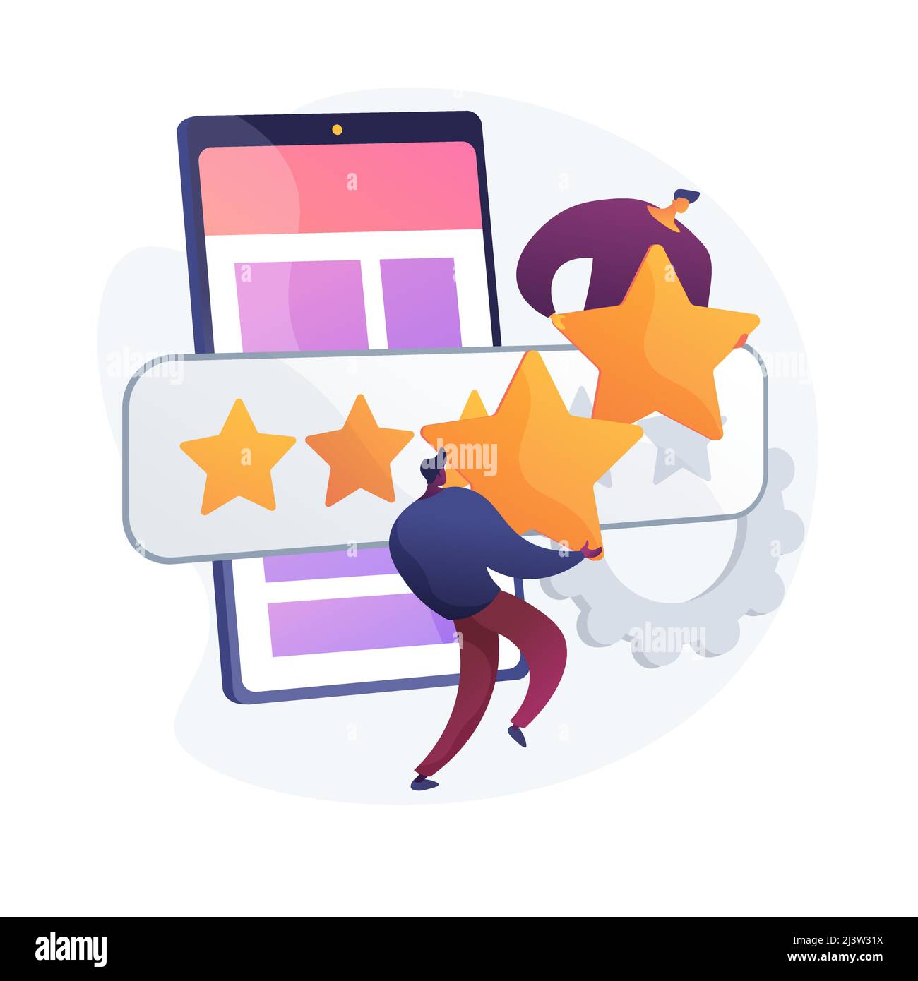 Mobile app rating, online grading, efficiency mark. Setting stars for ...