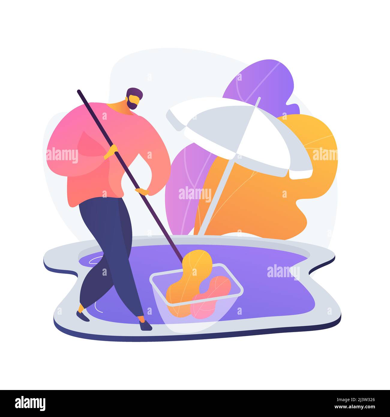 Pool and outdoor cleaning abstract concept vector illustration ...