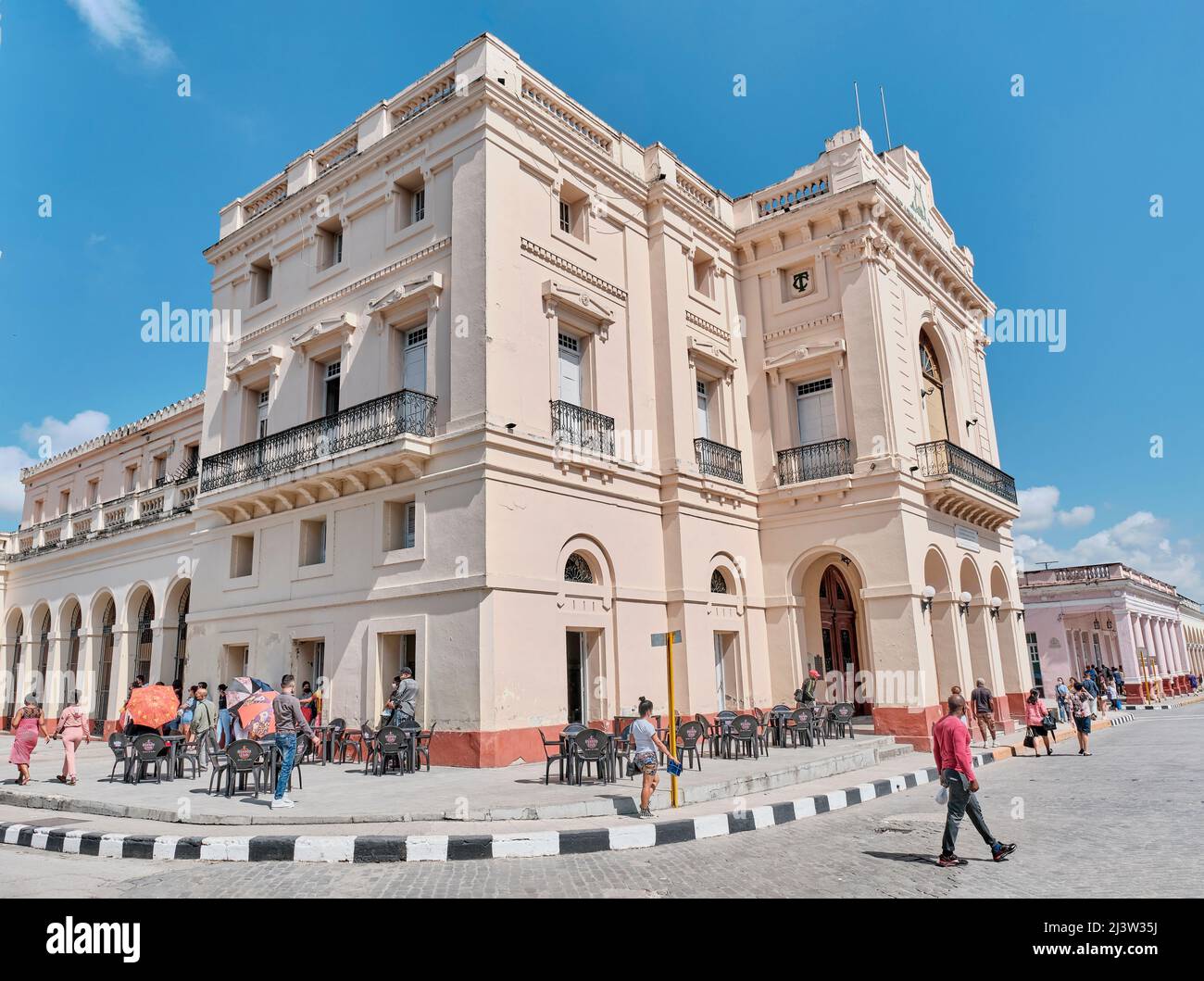 Building of Caridad Theater, opened in 1885 in Vidal park, Santa Clara ...