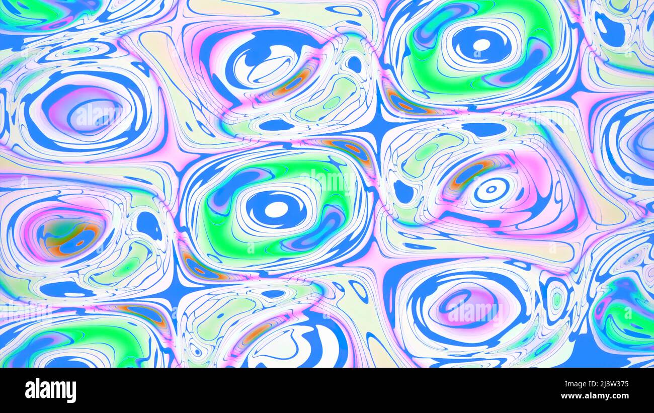 Psychedelic background with moving holographic pattern. Design. Mirror ...