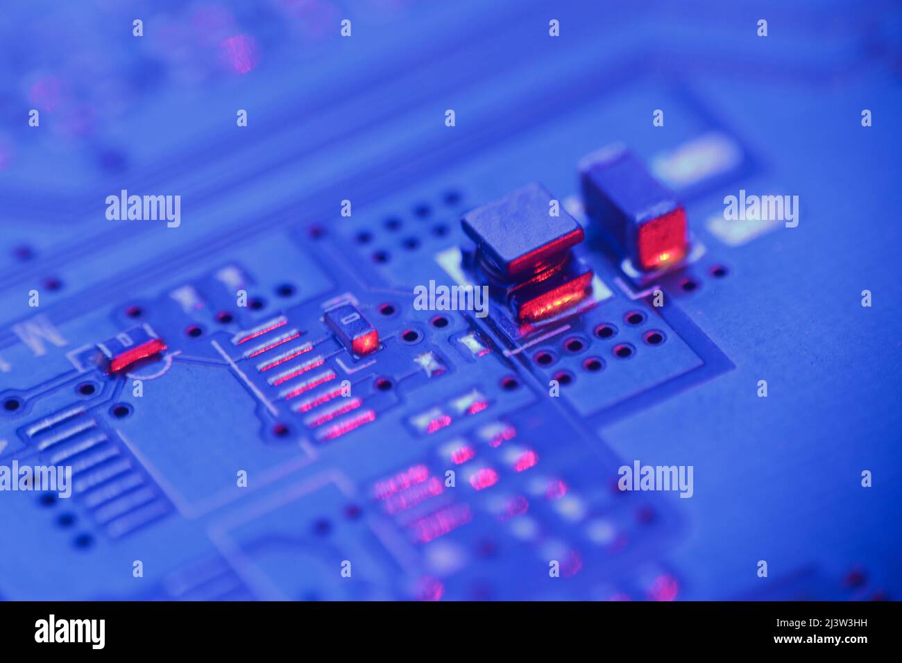 Computer Microchips and Processors on Electronic circuit board ...