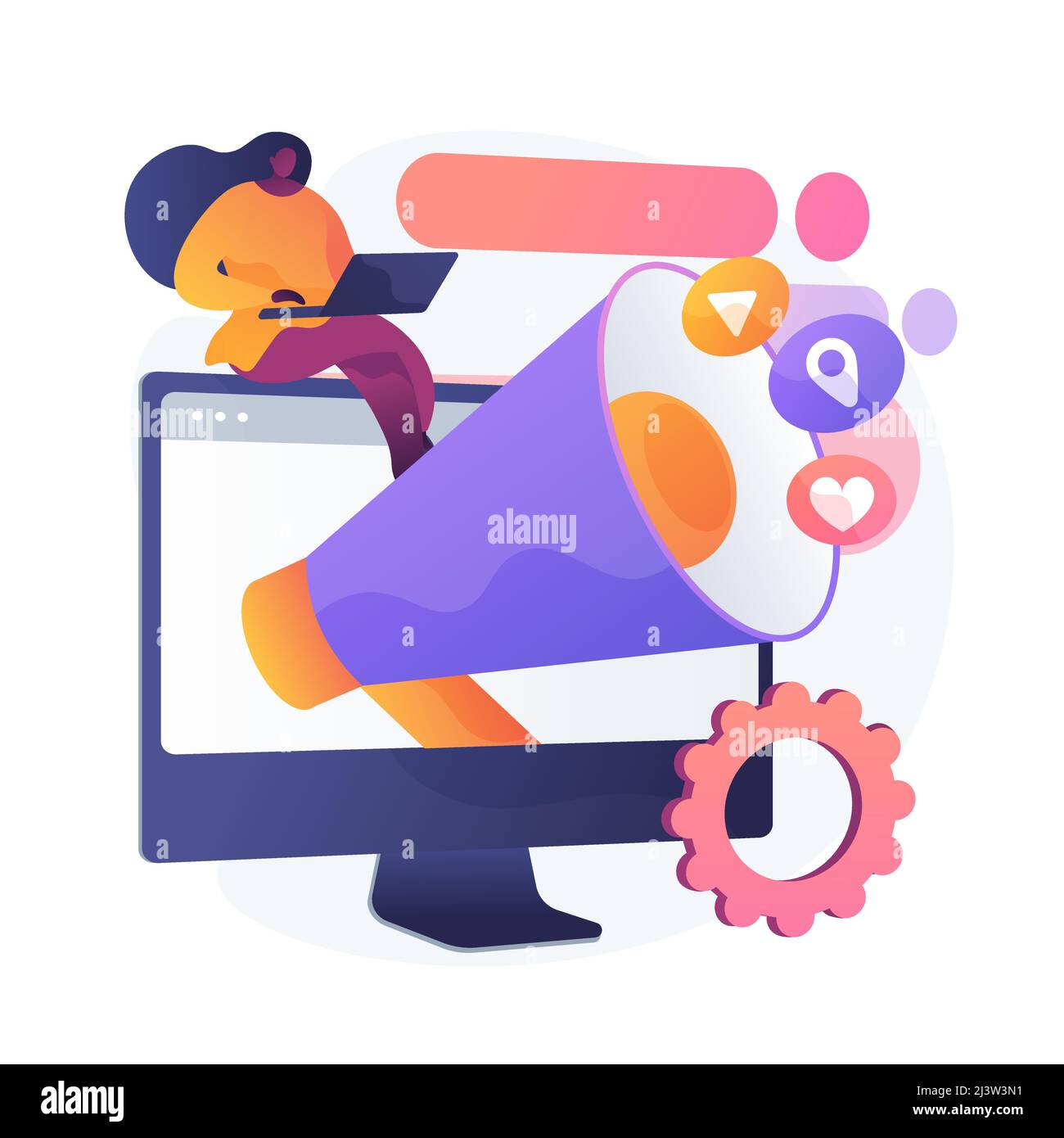 Social media ad, online advertising, SMM. Network announcement, media ...